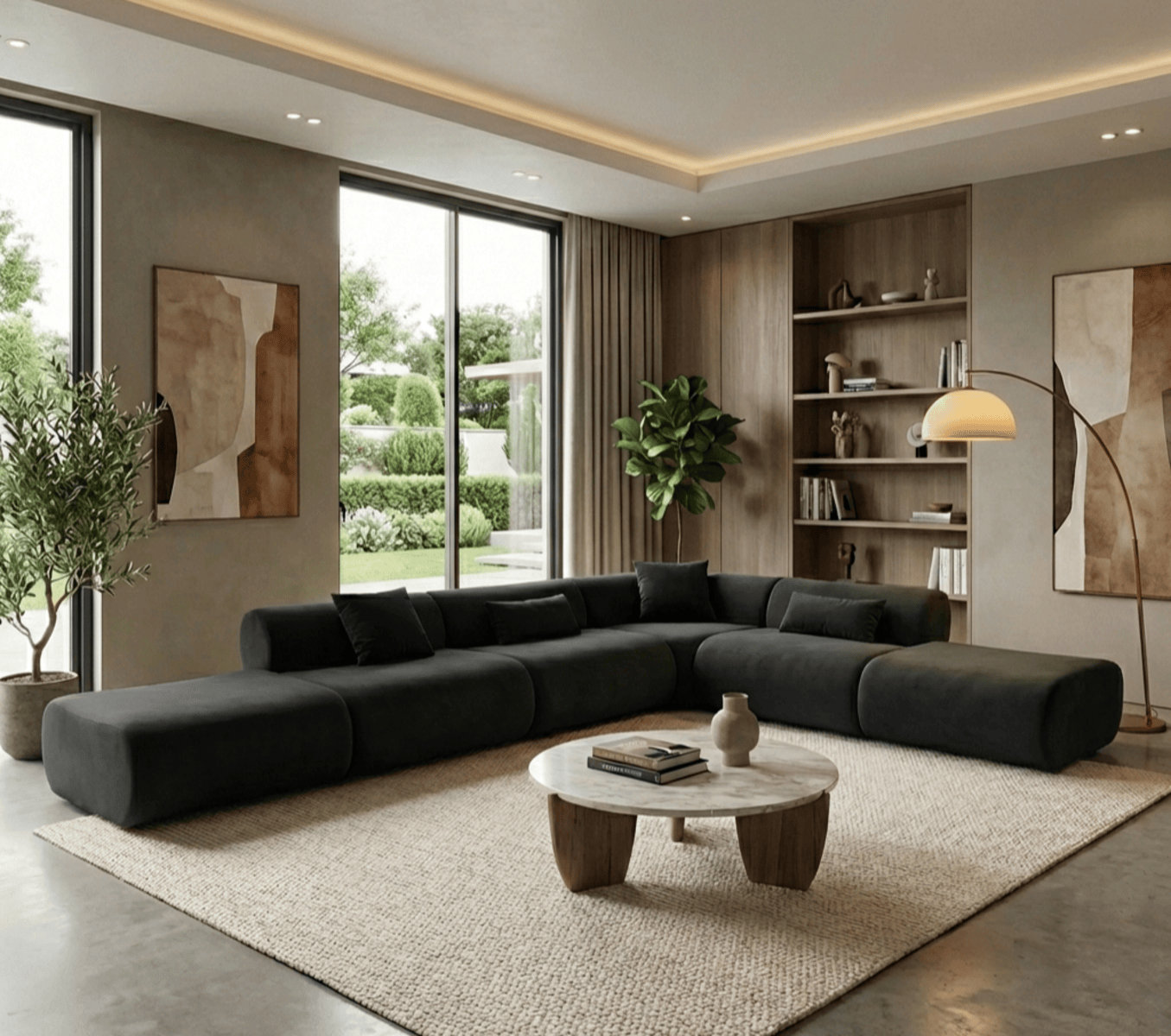WPFurniture Vivienne Collection Luxury L-shape Sectional Sofa & Reviews ...