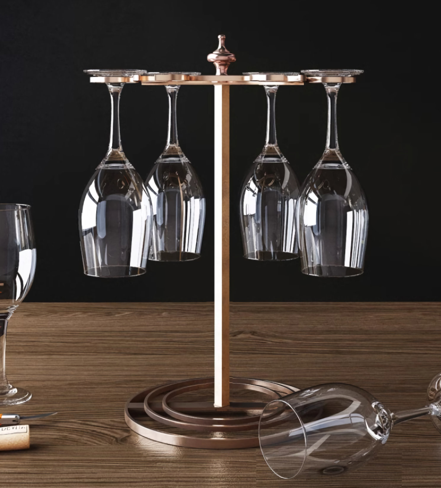 Mercer41 Inverted Wine Glass Holder – Desktop Stemware Display Rack ...
