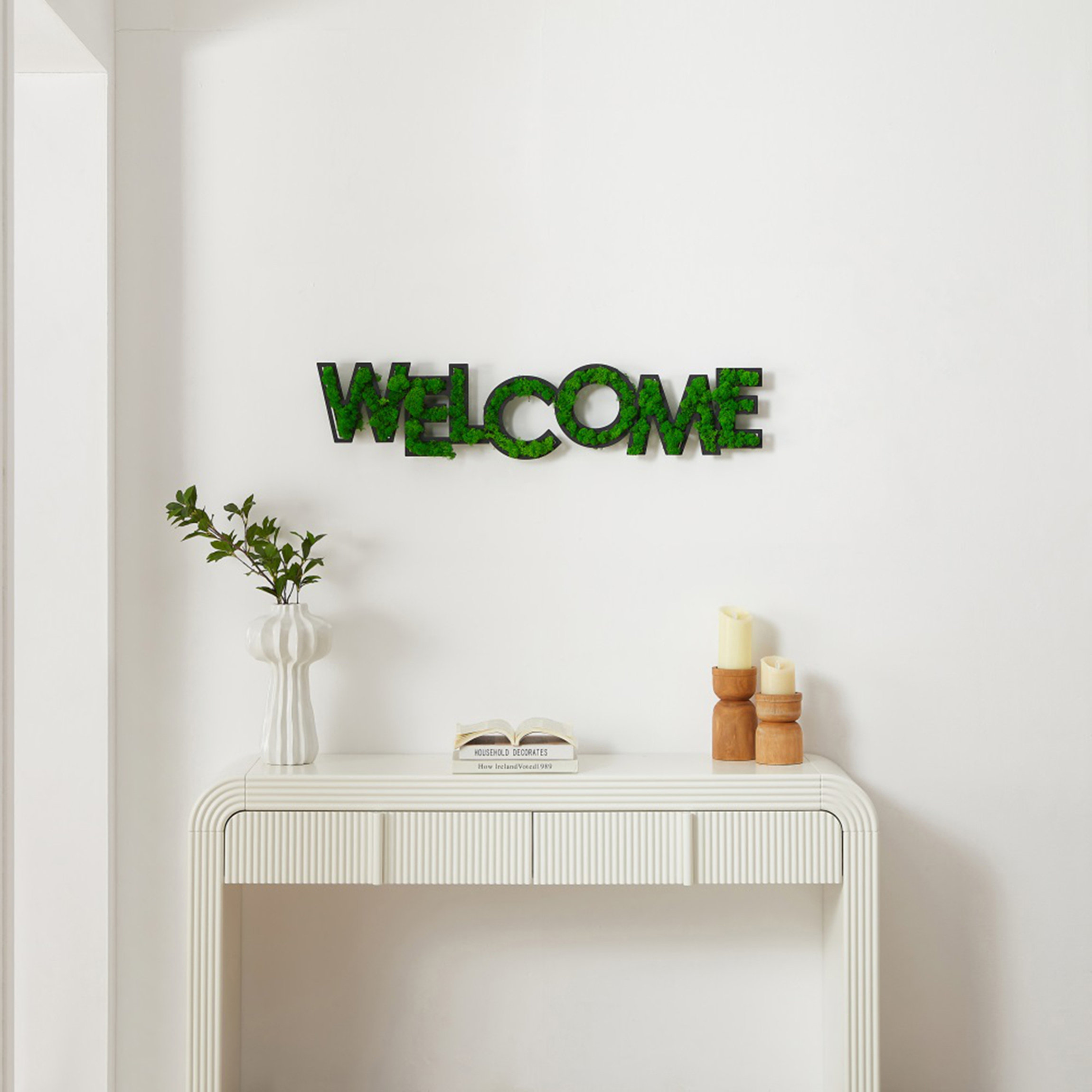 Corrigan Studio® WELCOME Letter Art Moss Wall Decor | Wayfair