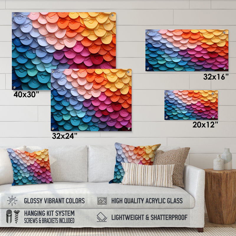 Wrought Studio™ Opt Art Harmonious Spectrum II - Op Art Acrylic Wall ...