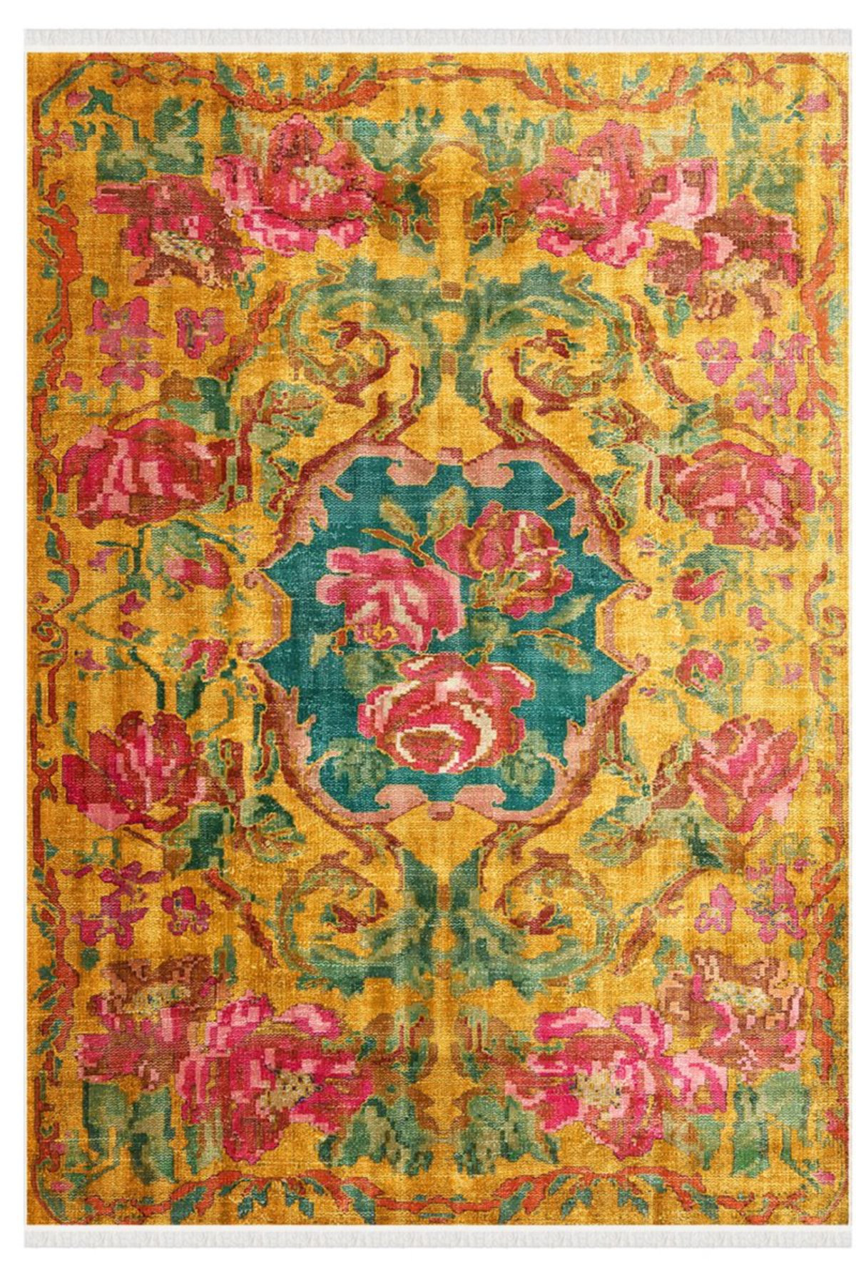 Rugpera Karabag Multicolored Color Floral Design Carpet Machine Woven ...