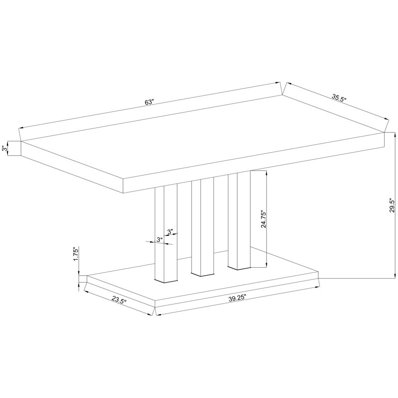 Brayden Studio® Ao 63" Pedestal Dining Table & Reviews | Wayfair