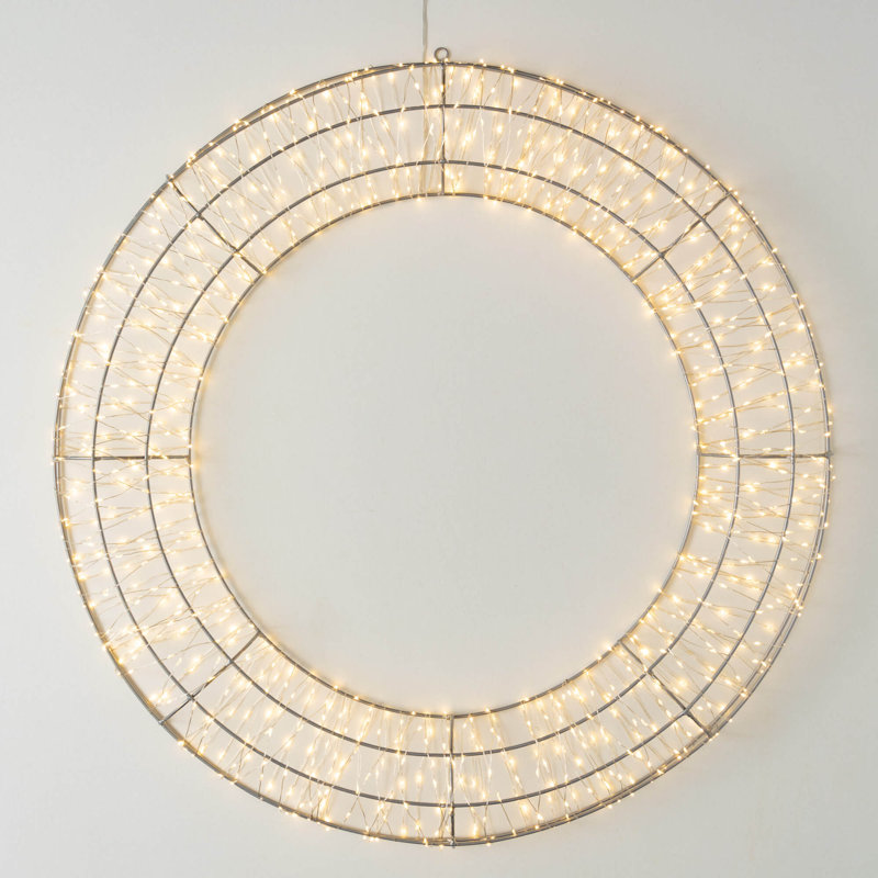 The Holiday Aisle® 32" Christmas Large Lighted Silver Wreath | Joss & Main