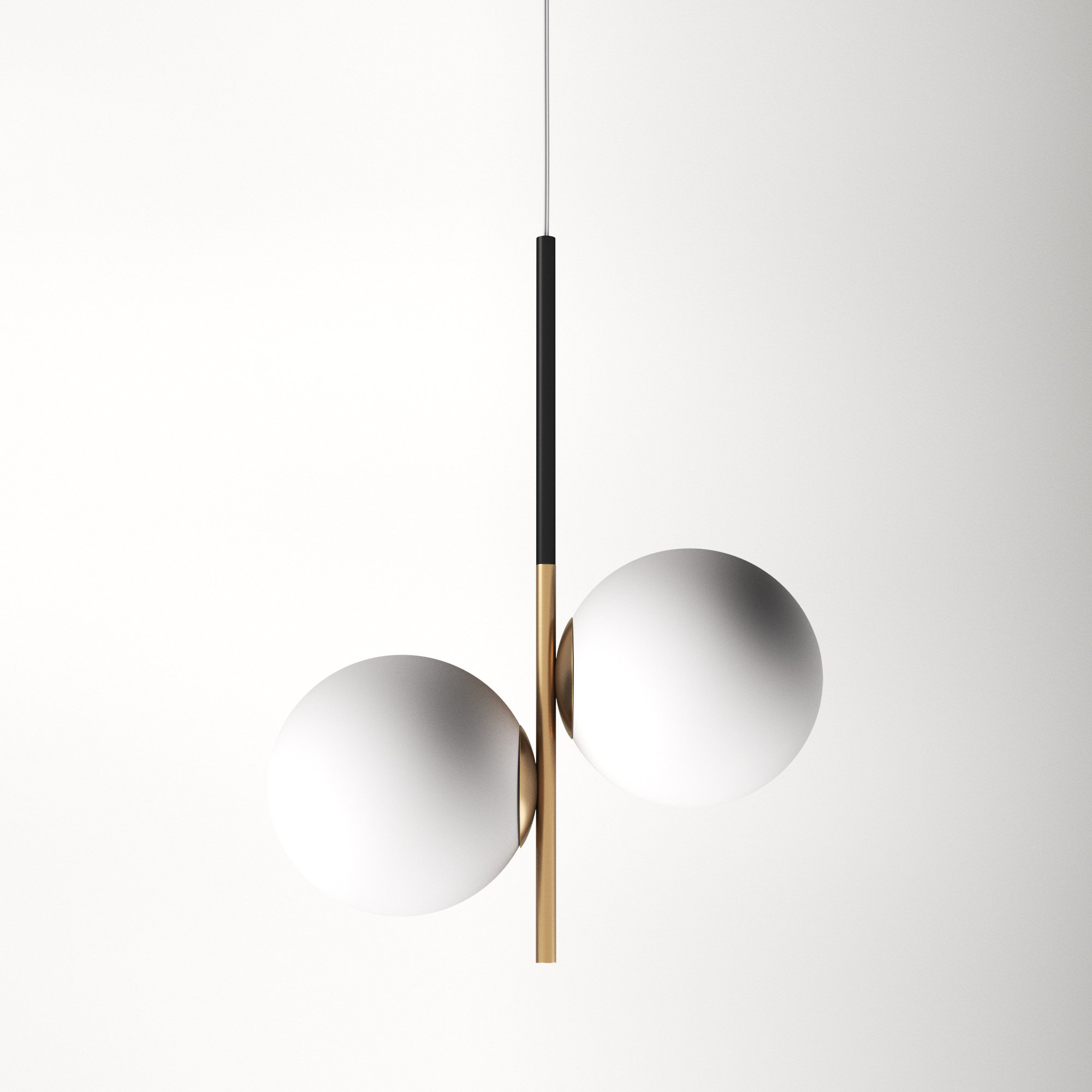 AllModern Drake 2 - Light Satin Brass/Black Unique/Statement Pendant ...