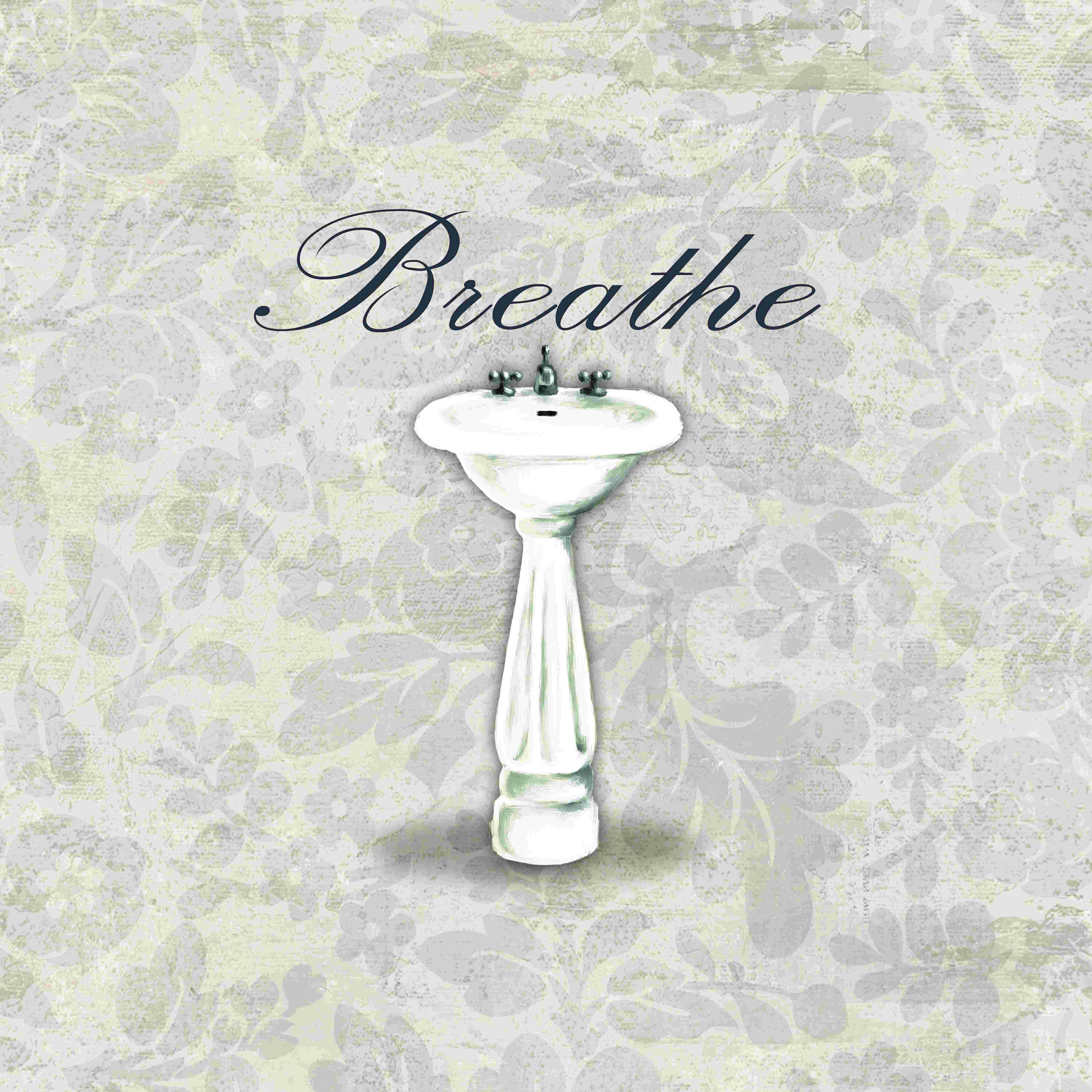 Ophelia & Co. Decorative Sink Breathe - Wrapped Canvas Print | Wayfair