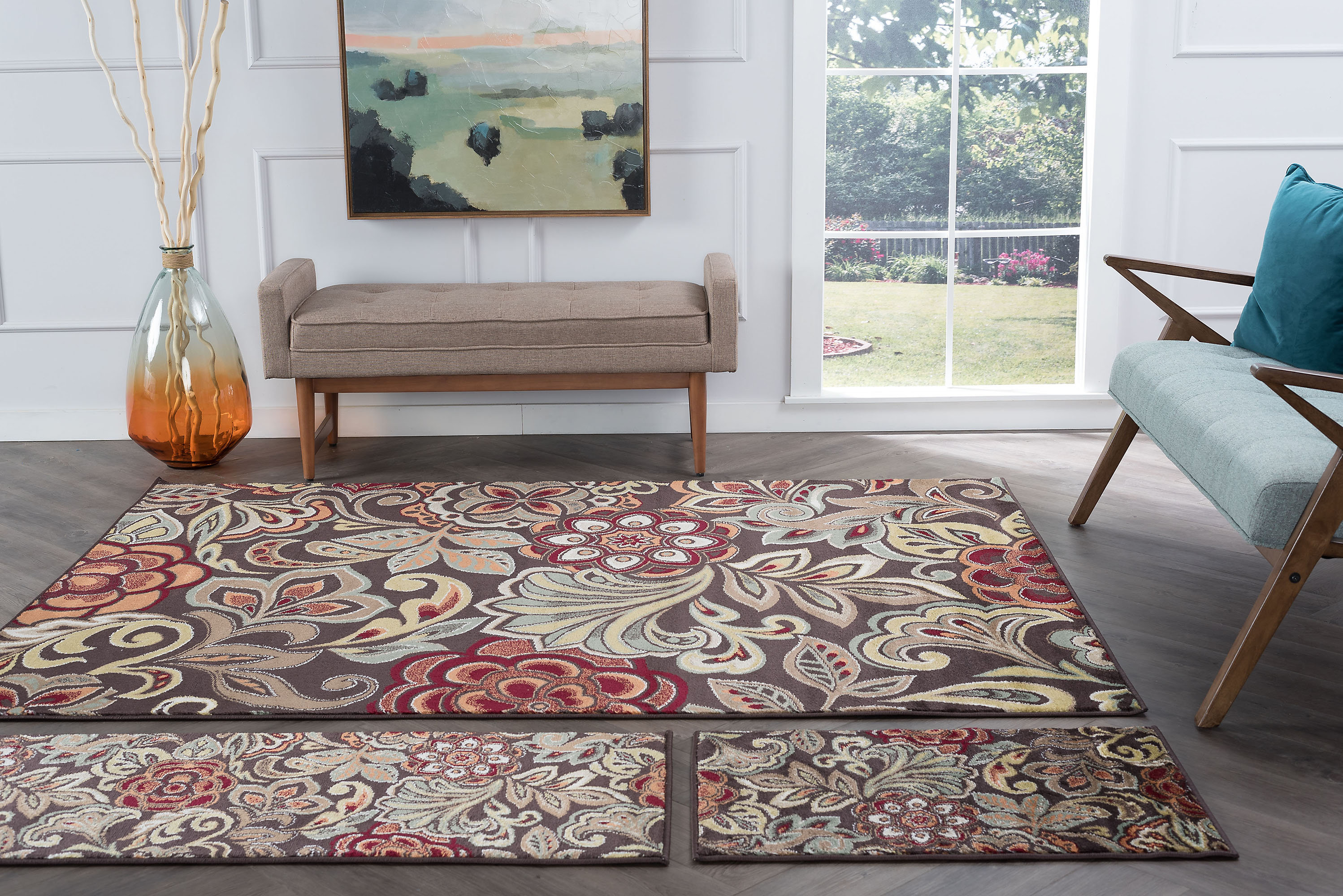 Andover Mills™ Elmer Transitional 3 Piece Brown Area Rug Set & Reviews ...