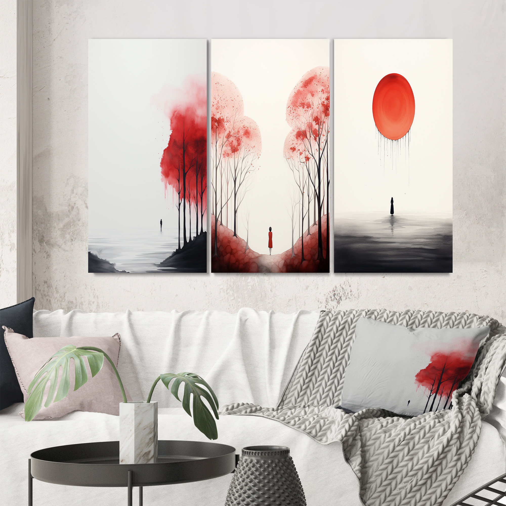 Ivy Bronx Serenity Full Moon Wandering Minimal Watercolor I - Abstract ...