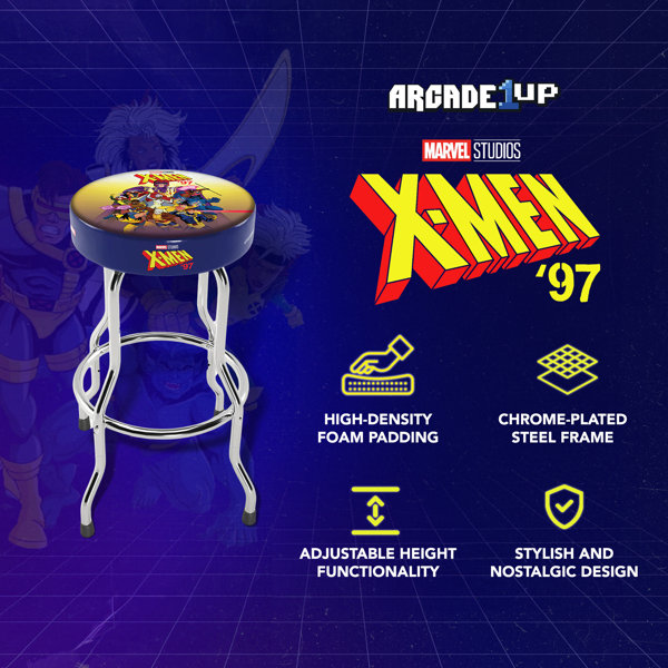 Arcade 1Up Arcade1Up Marvel X-Men Adjustable Arcade Stool with Chrome ...