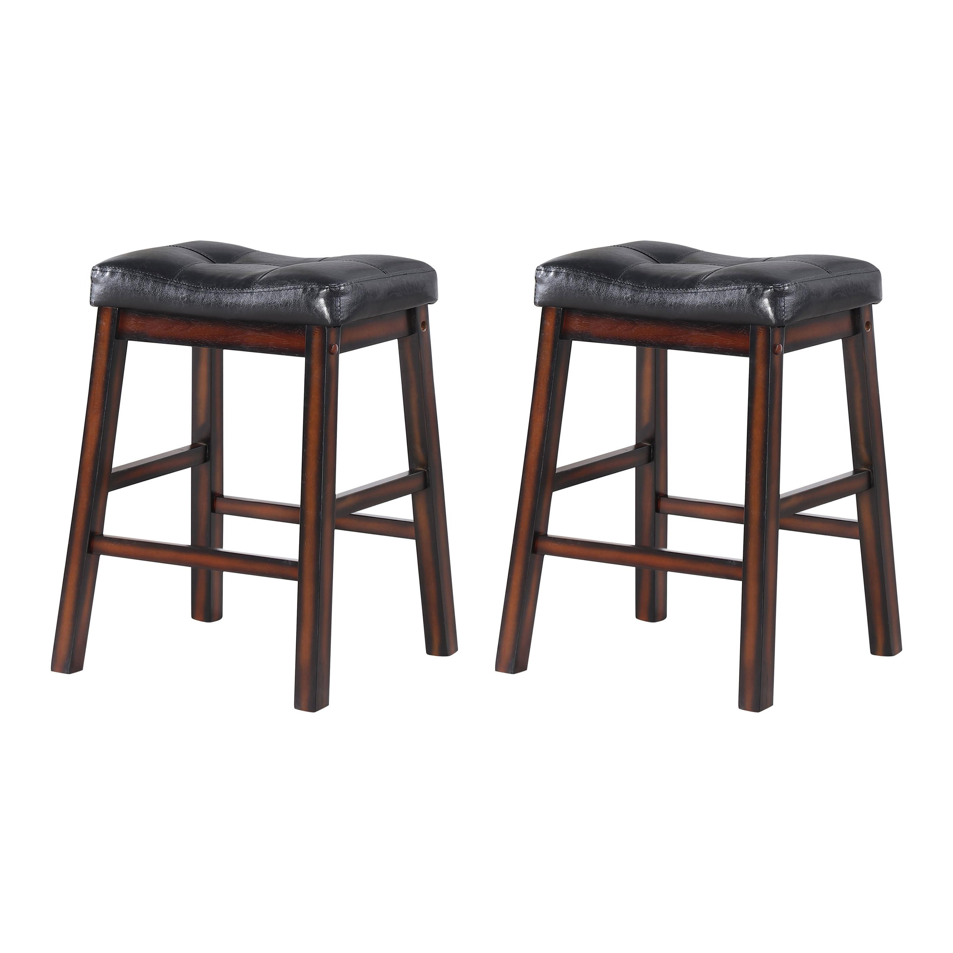 Winston Porter Upholstered Counter Height Stools Black and Cappuccino ...