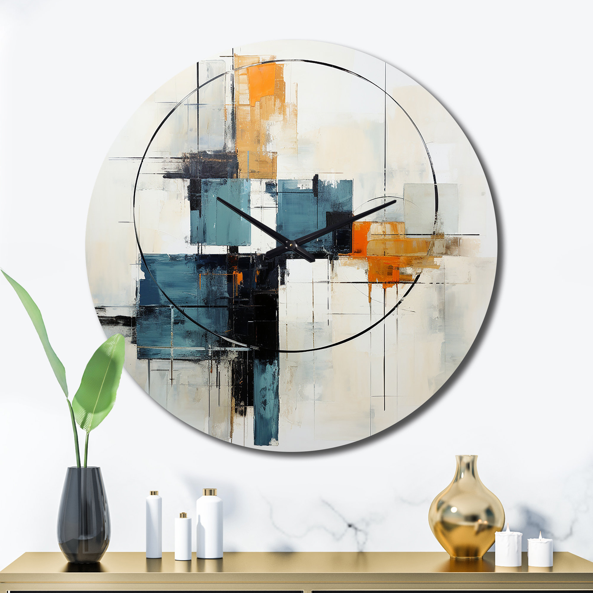 East Urban Home Beige Minimalist Patchwork VI - Abstract Collages Wall ...
