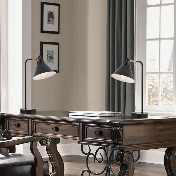 Latitude Run® Touch Dimmable USB & Type-C & AC Outlet Industrial Metal ...