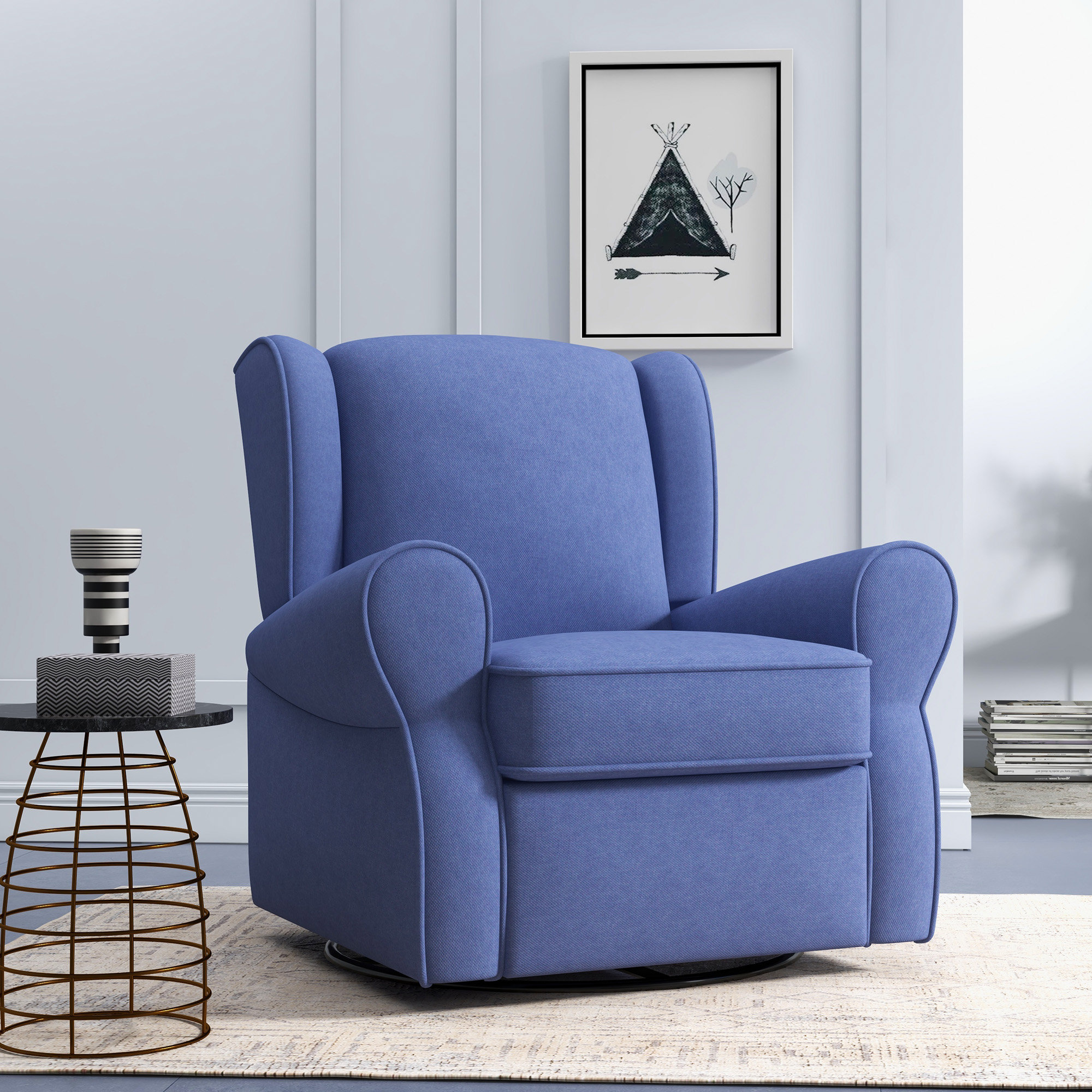 Winston Porter Mekiel 35" Wide Soft Oversized Upholstered Swivel ...