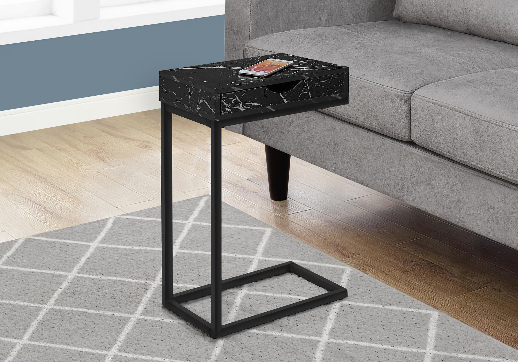 Latitude Run® Accent Table, C-shaped, End, Side, Snack, Storage Drawer ...