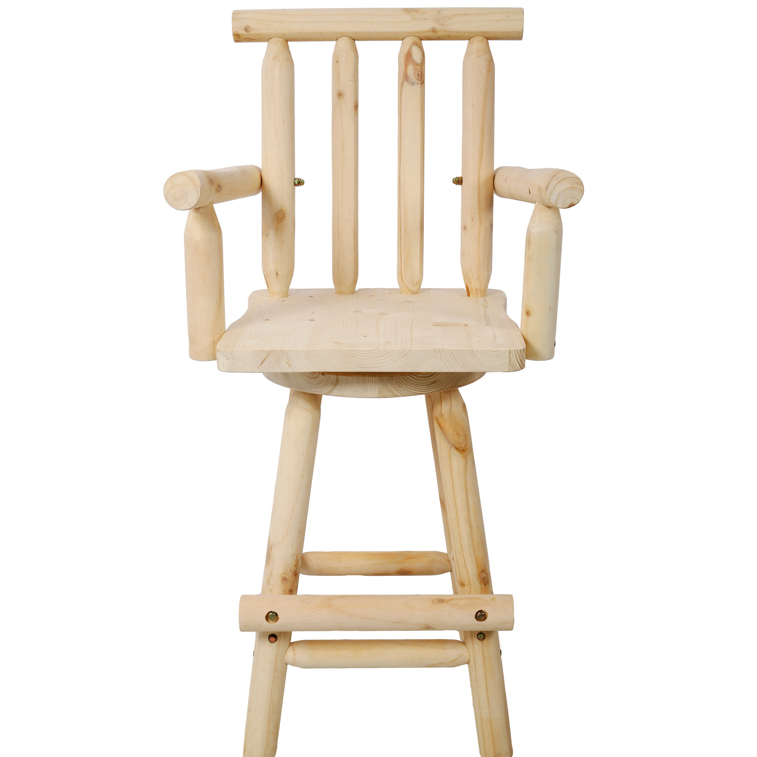 Millwood Pines Rustic Bar Stool - Fir Wood Construction, Chair with ...