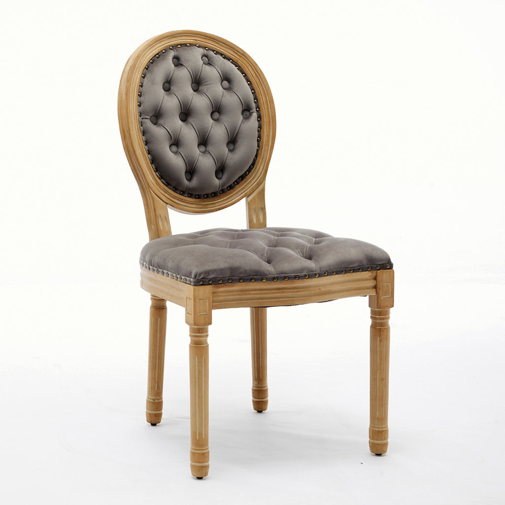 Ophelia & Co. French Style Solid Wood Frame Dining Chair with Nailhead ...