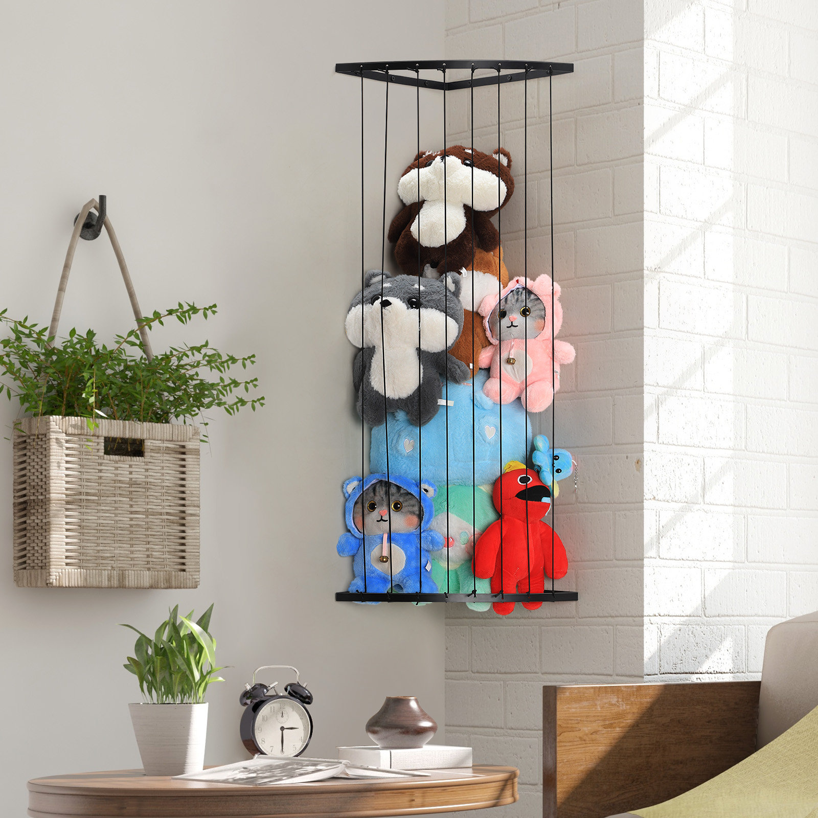 Rebrilliant Storage Stuffed Animal Rack PVC Plush Storage Rack With ...