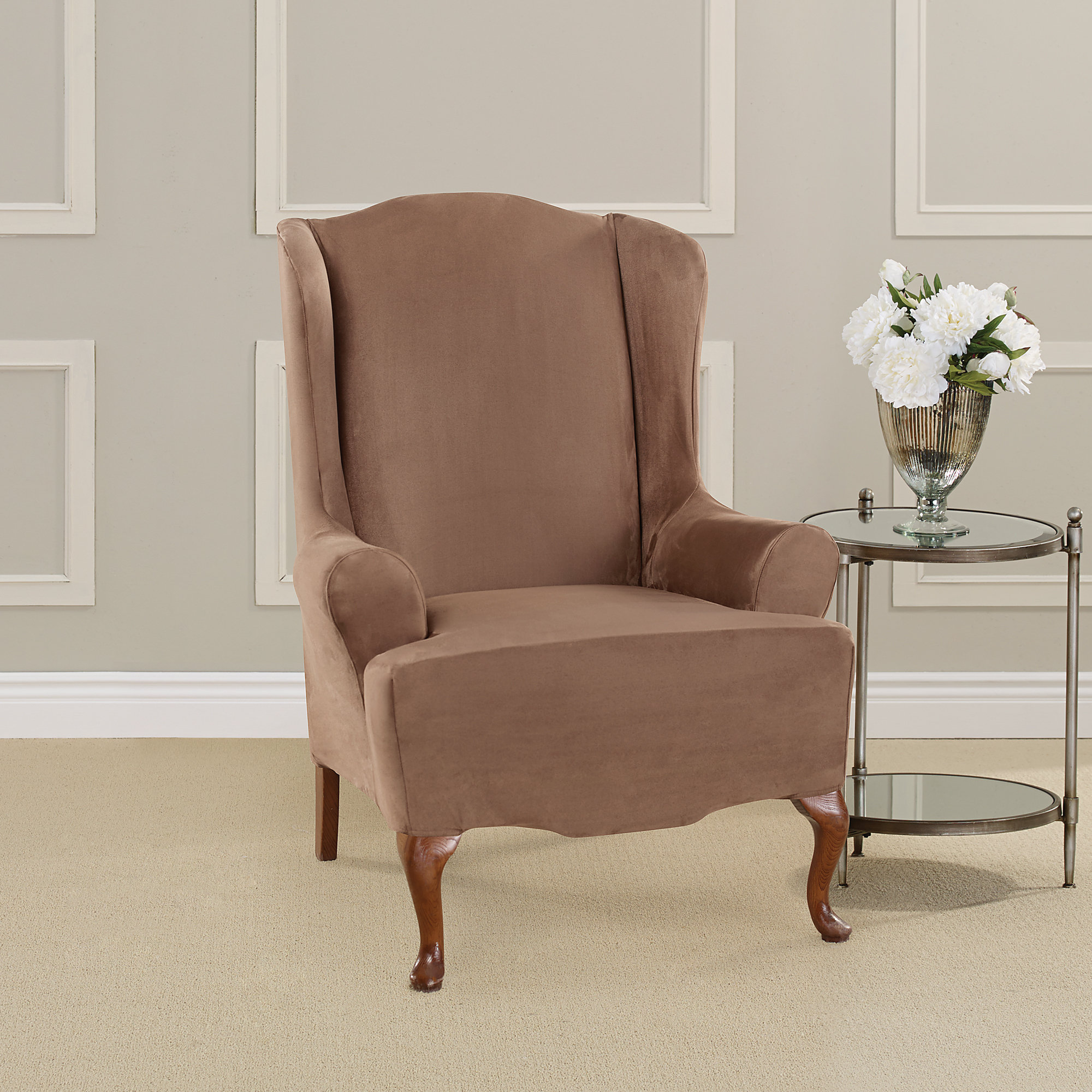Sure Fit Ultimate Heavyweight Stretch Suede T-Cushion Wingback ...