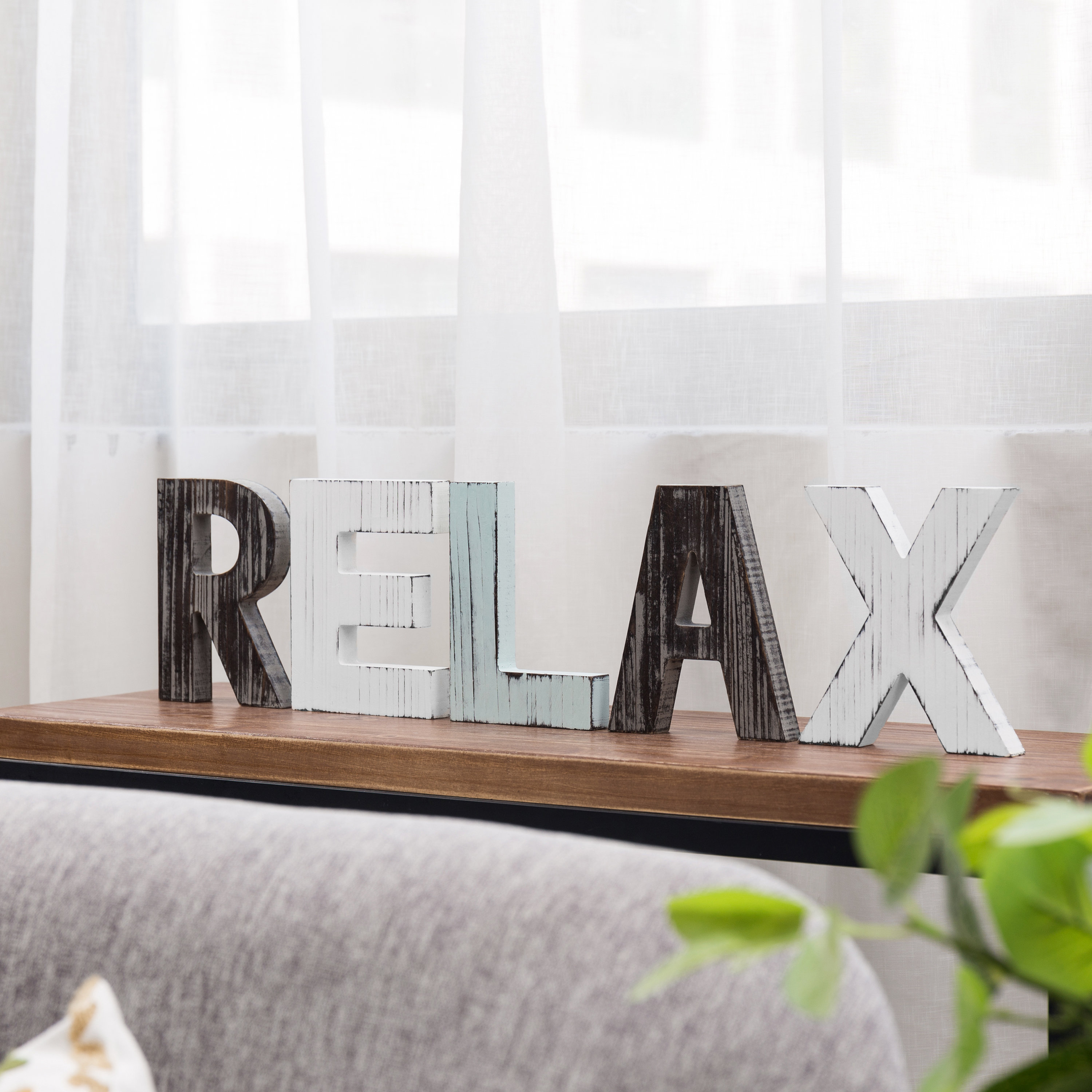 Gracie Oaks Samia Rustic Wood Letter Block Sign & Reviews | Wayfair