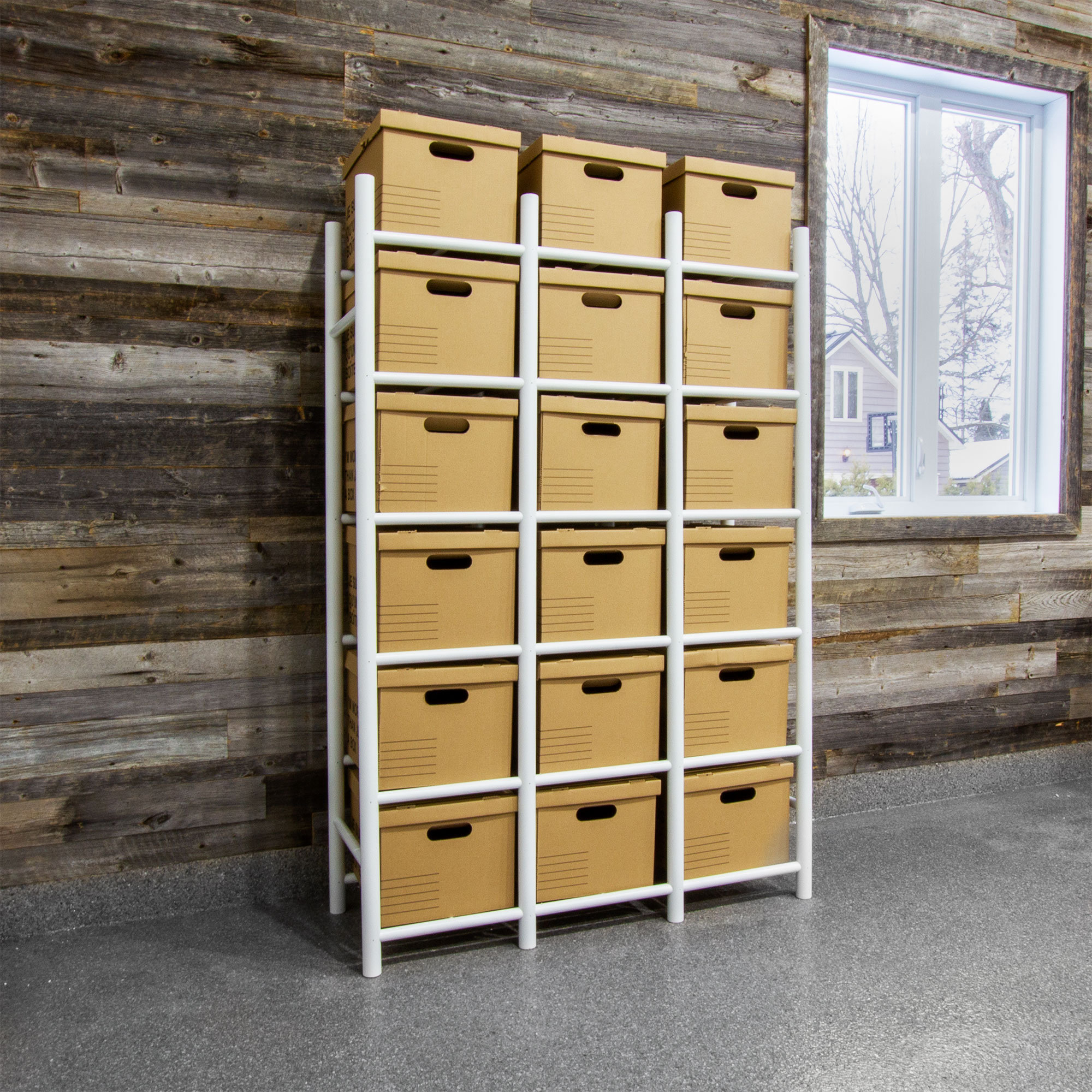 Rebrilliant 68" H x 45" W x 16" D File Box Rack | Wayfair