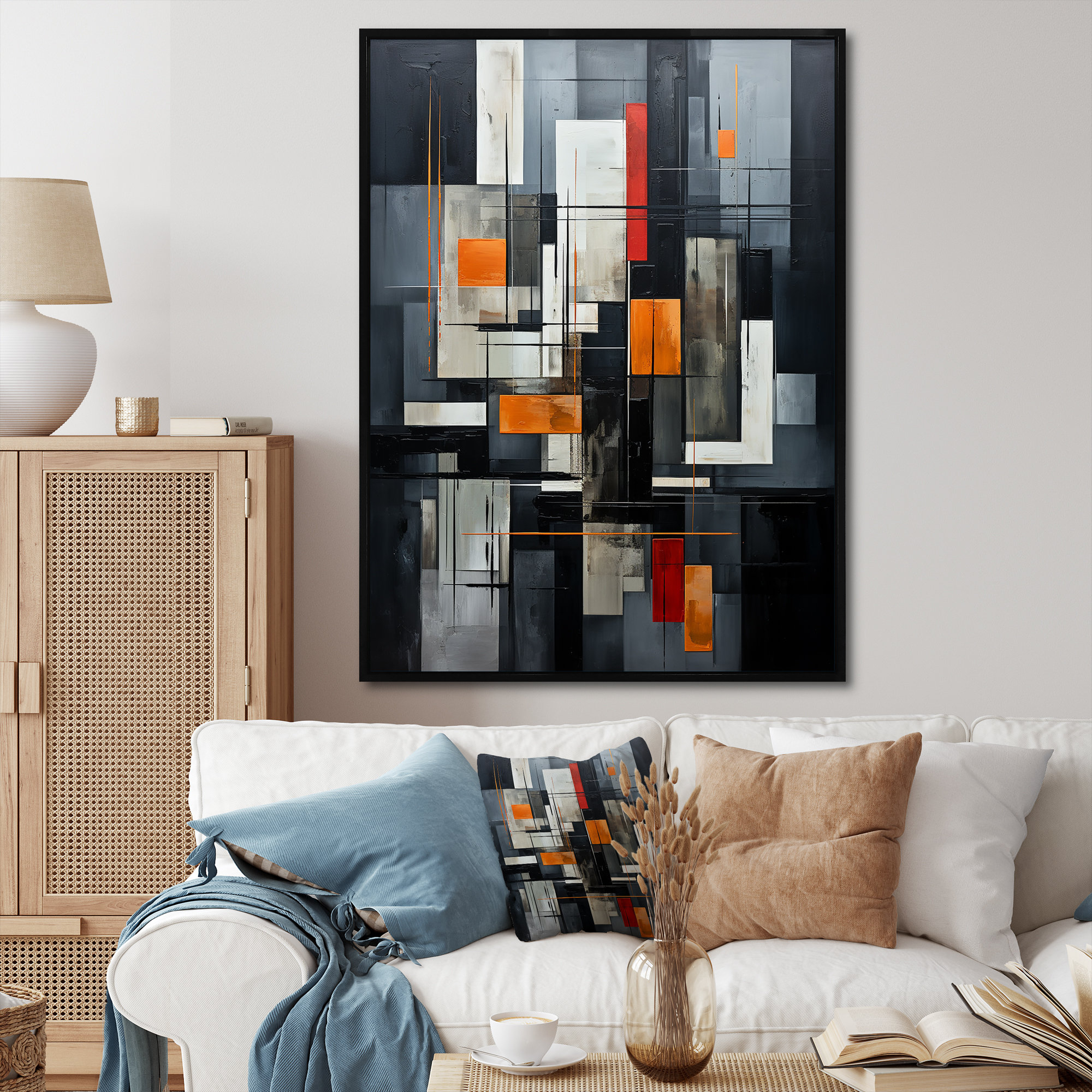 Wrought Studio™ Onyx Opulence Vector I - Abstract Shapes Canvas Print ...