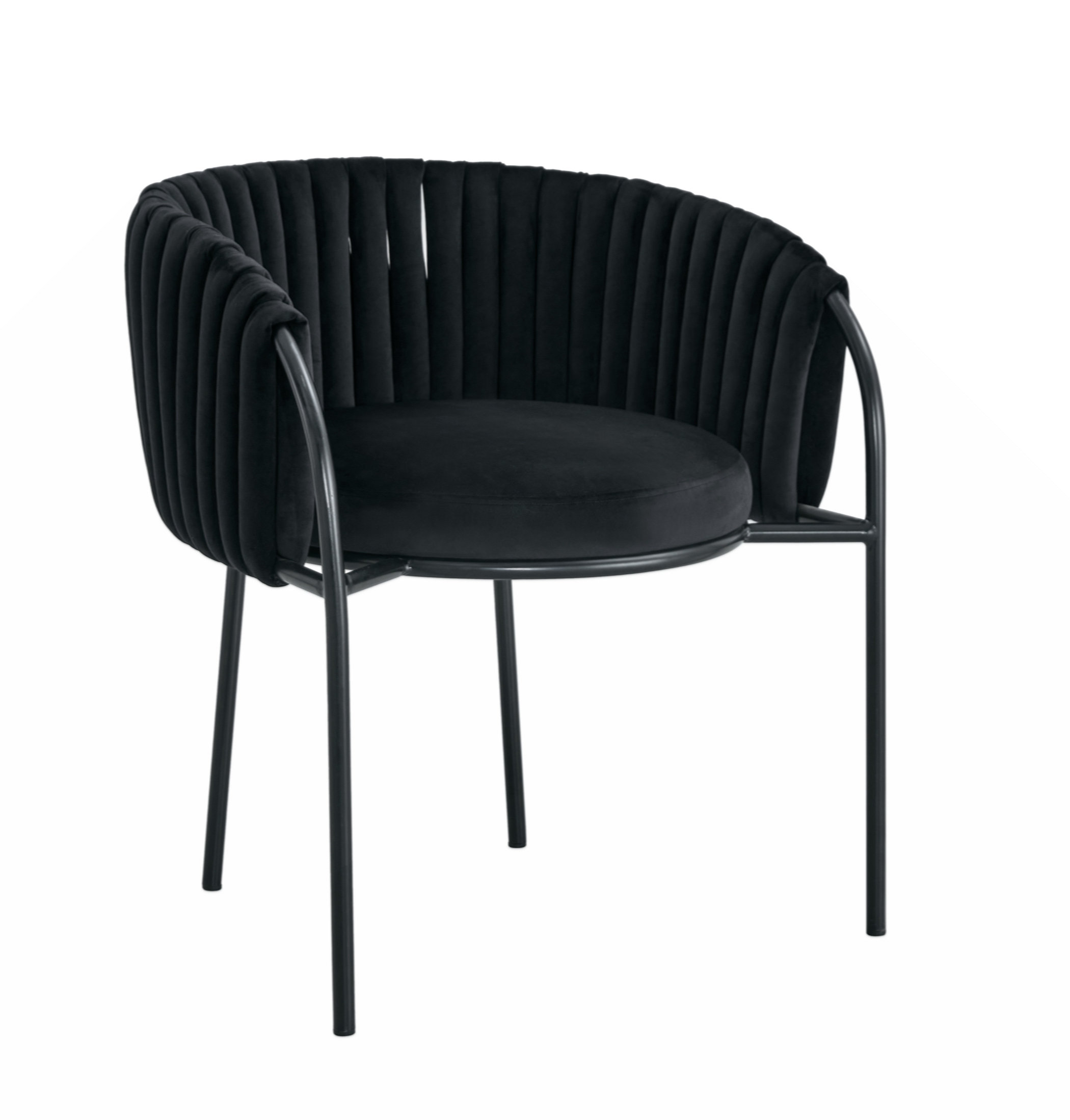 Everly Quinn Tykira Velvet Arm Chair Dining Chair | Wayfair