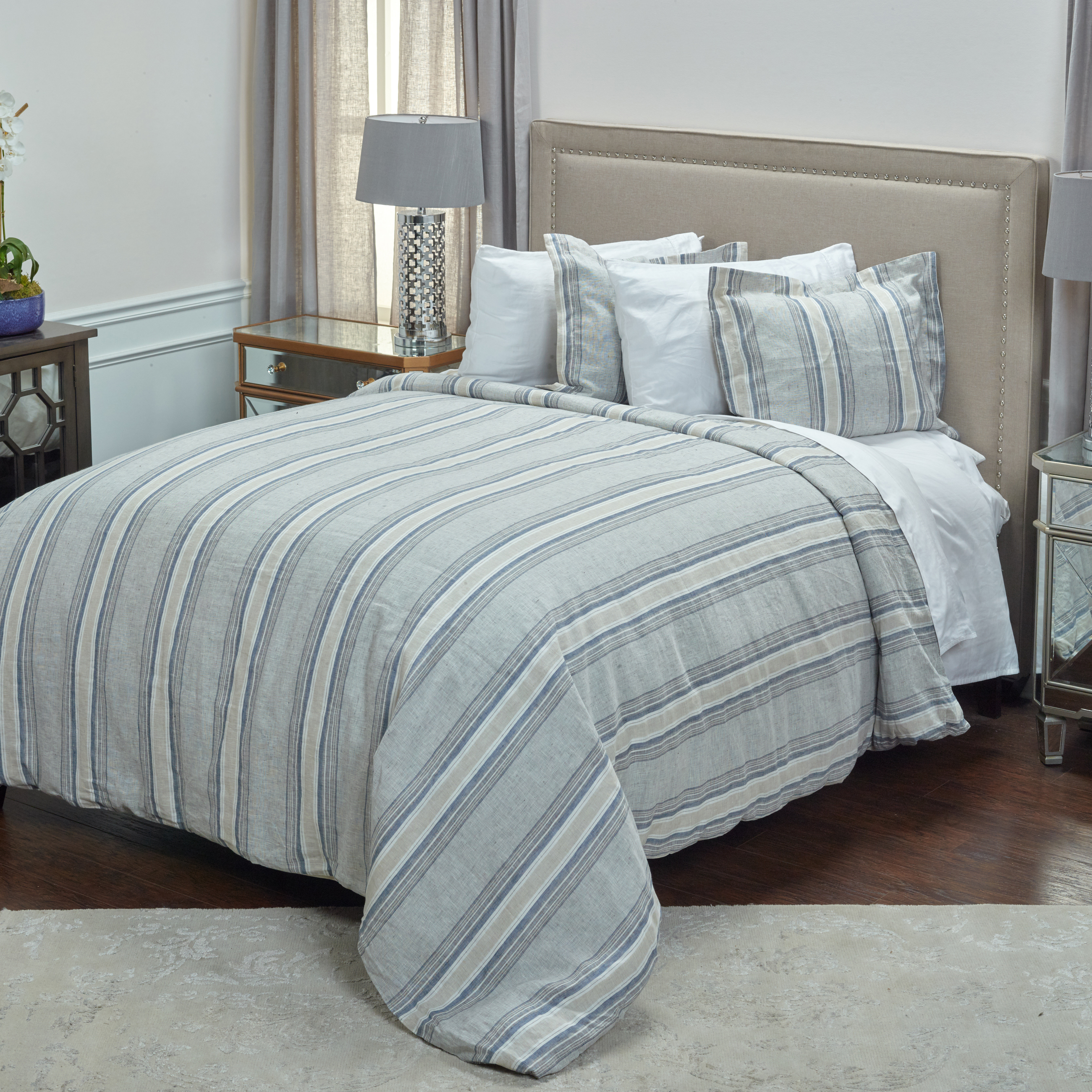 Birch Lane™ Breckan Neutral/Blue Single Duvet Cover | Wayfair