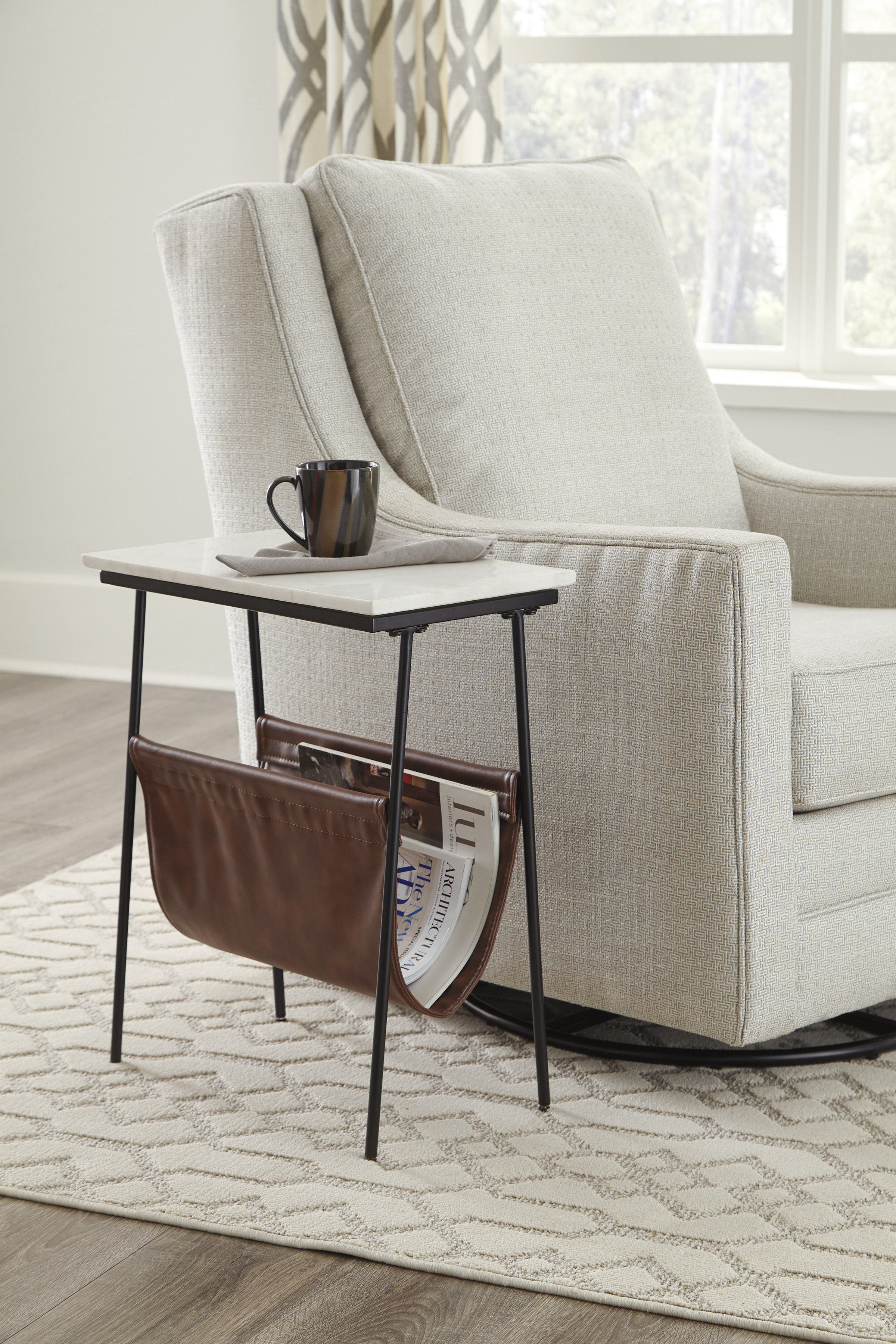 Foundry Select Tellis Marble Top End Table with Storage & Reviews ...