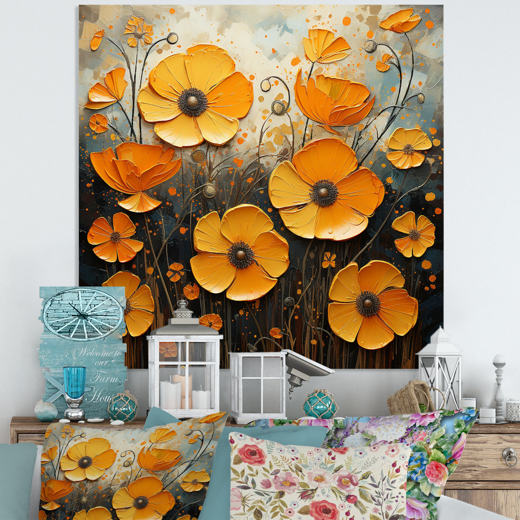 Winston Porter Gold Marigold Marigold Melody III - Floral Print on ...