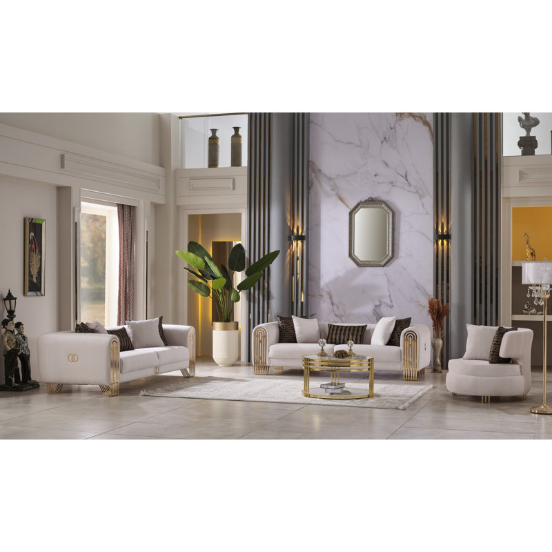 Everly Quinn Burcott 3 - Piece Living Room Set | Wayfair