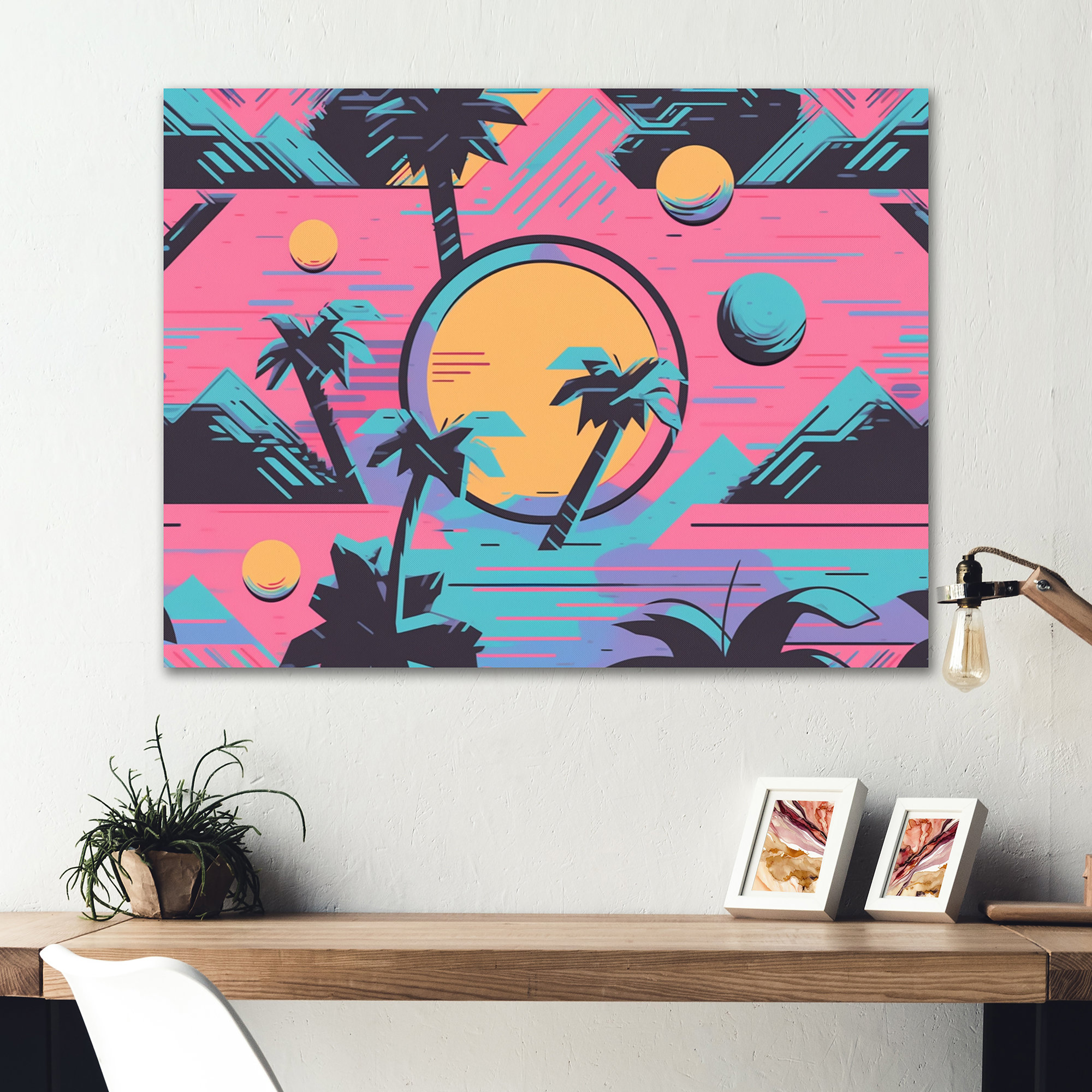 Highland Dunes 80"S Palm Tree Pop Art 80's Palm Tree Pop Art On Canvas ...