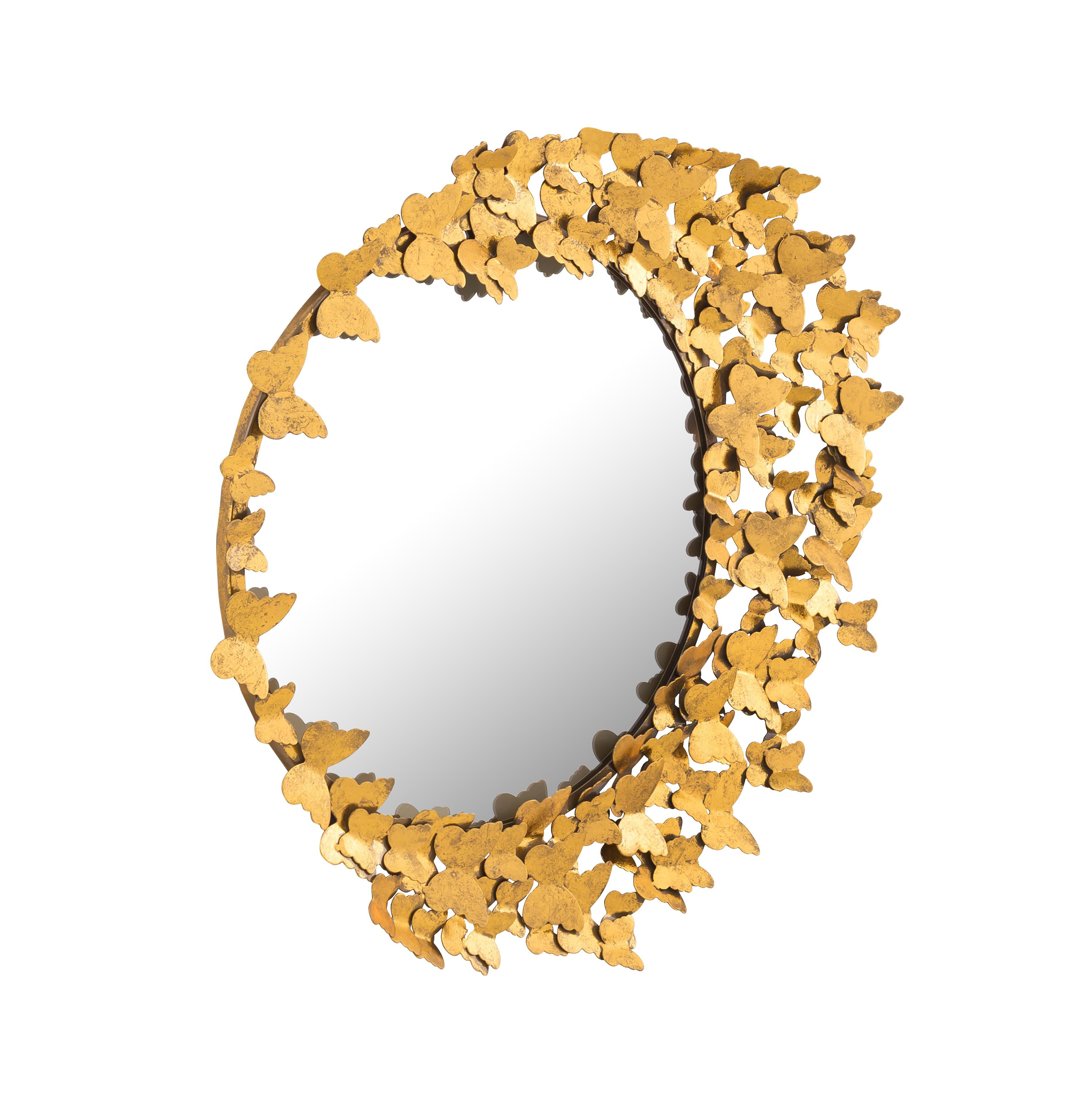 Wade Logan® Codero Butterfly Gold Mirror & Reviews | Wayfair