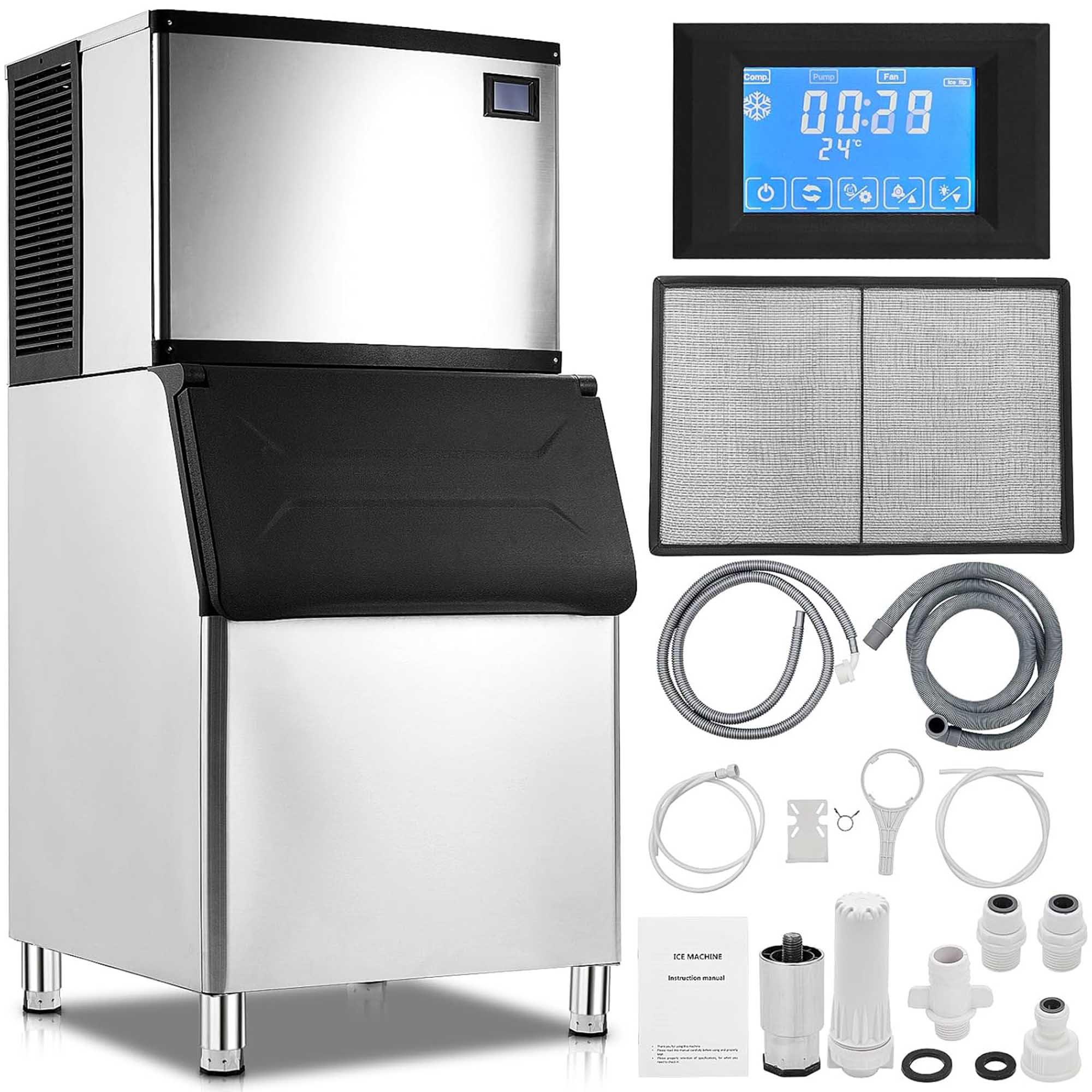 gaomon Commercial Ice Maker Machine 550Lbs/24H, Industrial Ice Machine ...