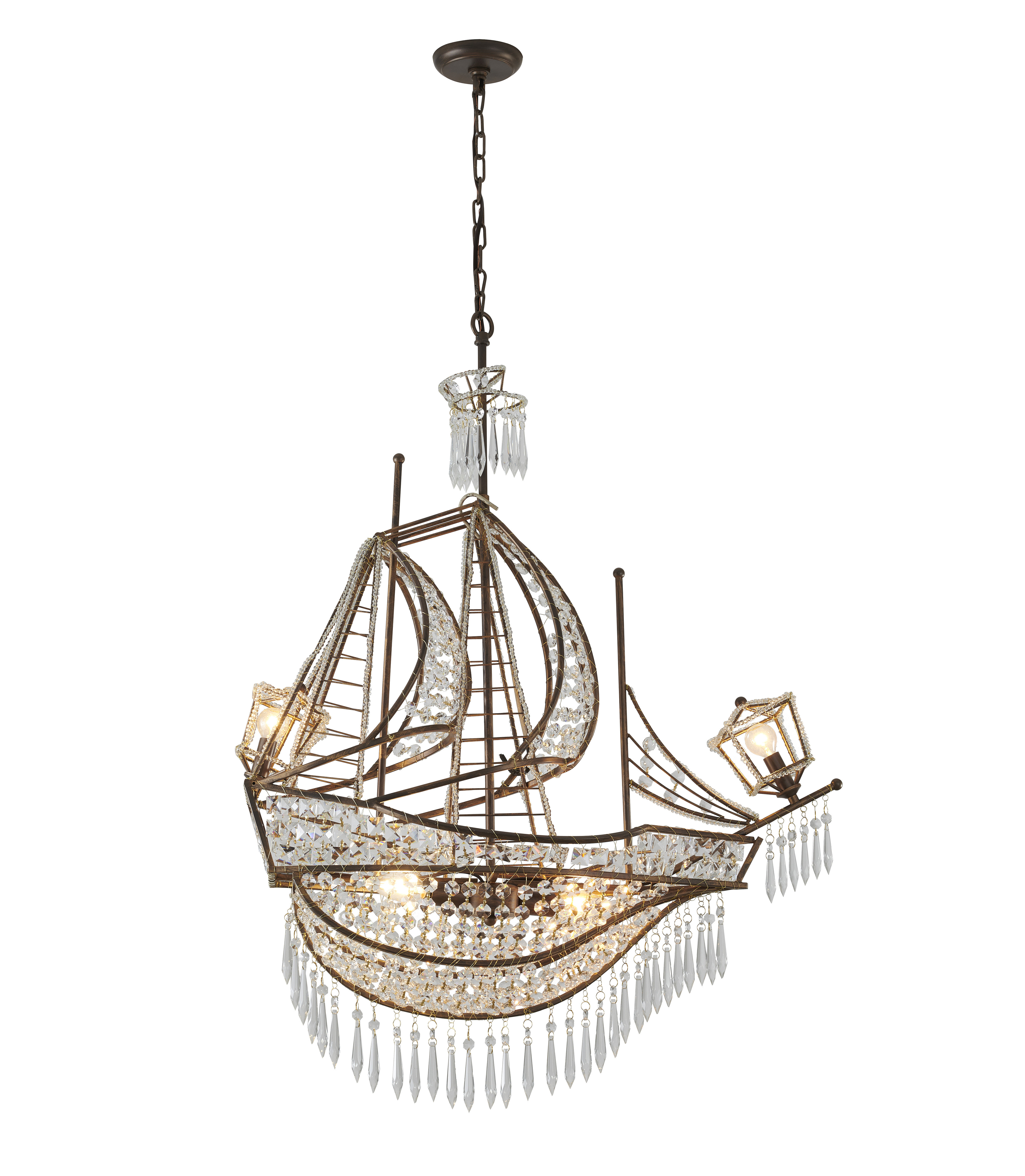 Crystal Ship Chandelier Restaurant Creative Boat Chandelier