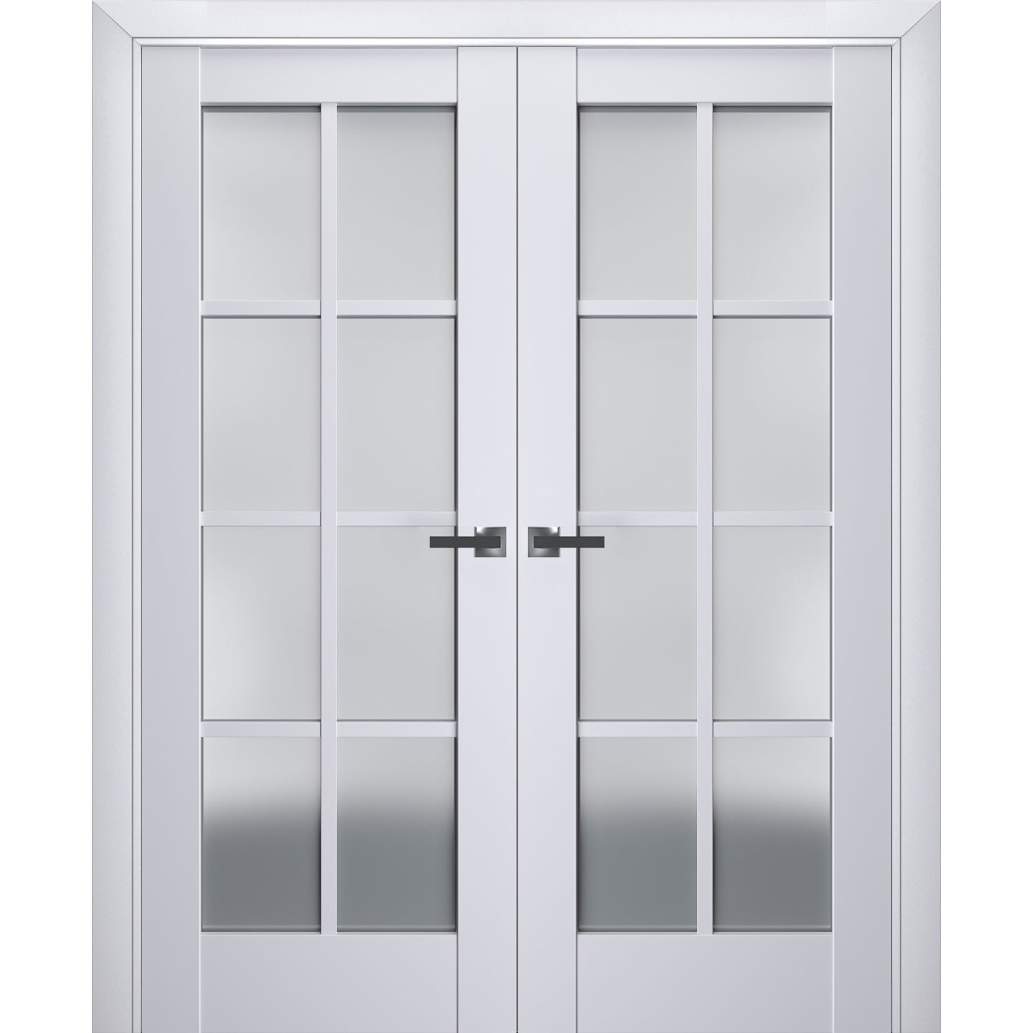 SARTODOORS Veregio Frosted Glass Paneled Wood French Doors & Reviews ...