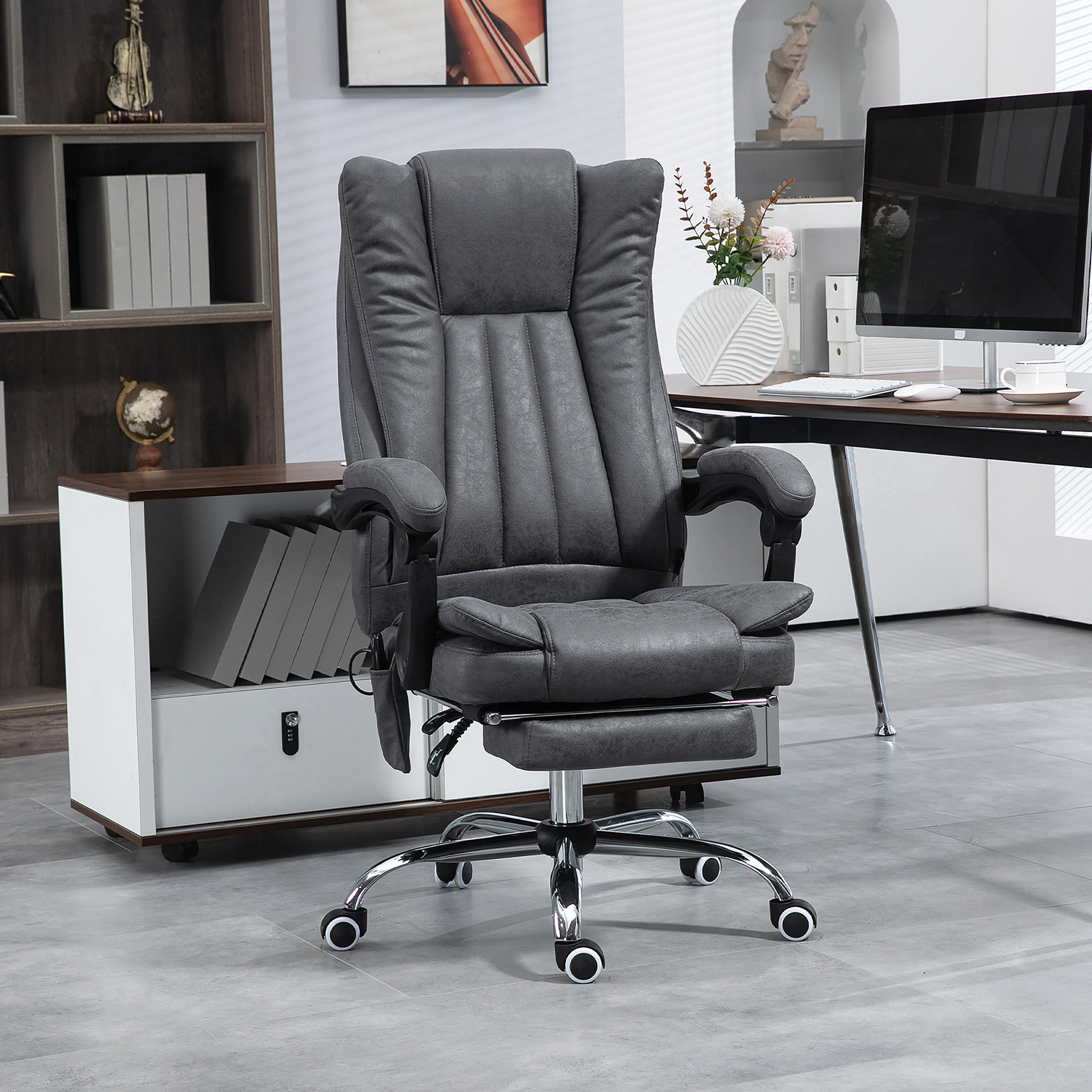 Wildon Home® Microfiber Office Chair, High Back Computer Chair with 6 ...