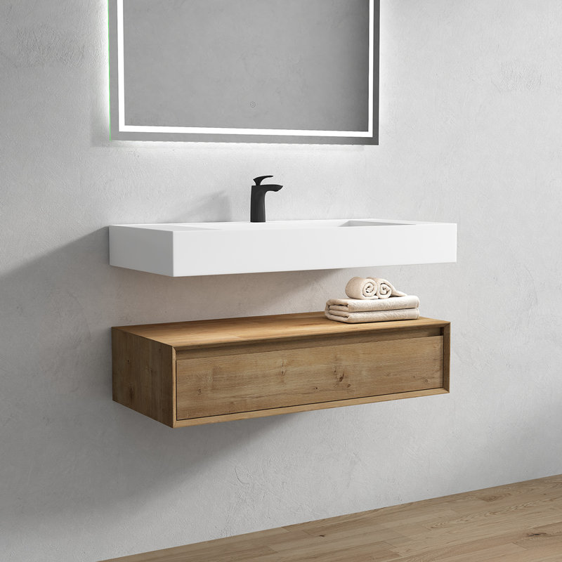 Better Vanity Alysa 42" Wall-Mounted Single Bathroom Vanity Set | Wayfair