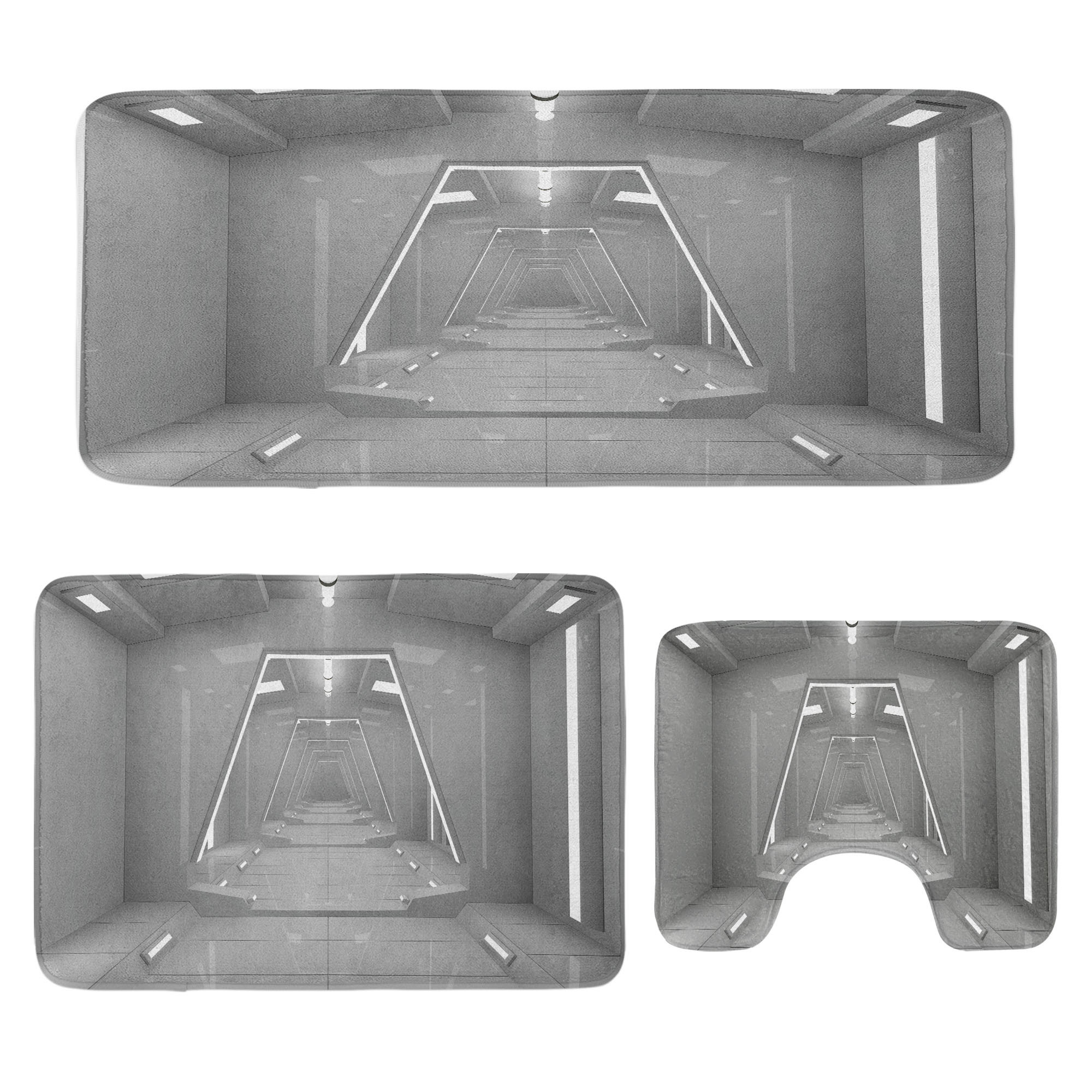 Ivy Bronx Outer Space Bathroom Rug Set 3 Pieces U-Shape & Rectangle ...