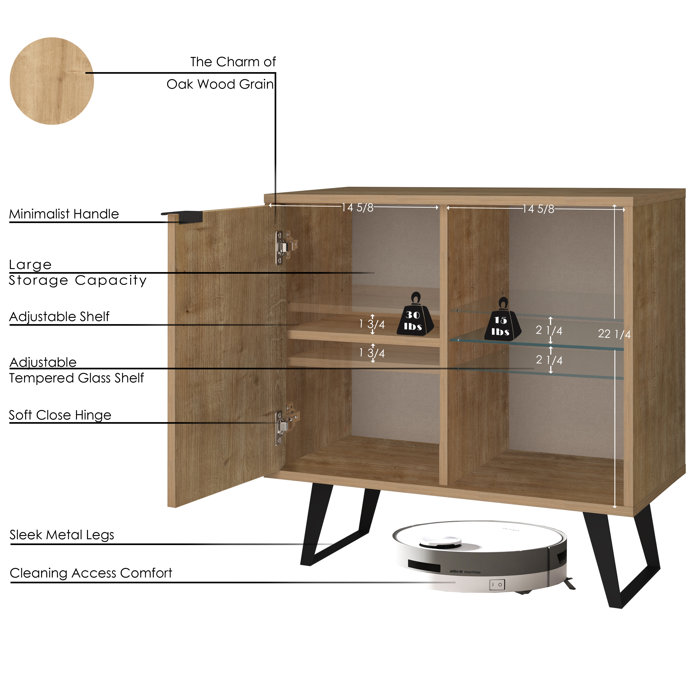 George Oliver Klaziena 31.5'' H 1 Door Accent Cabinet, Hallway Storage ...