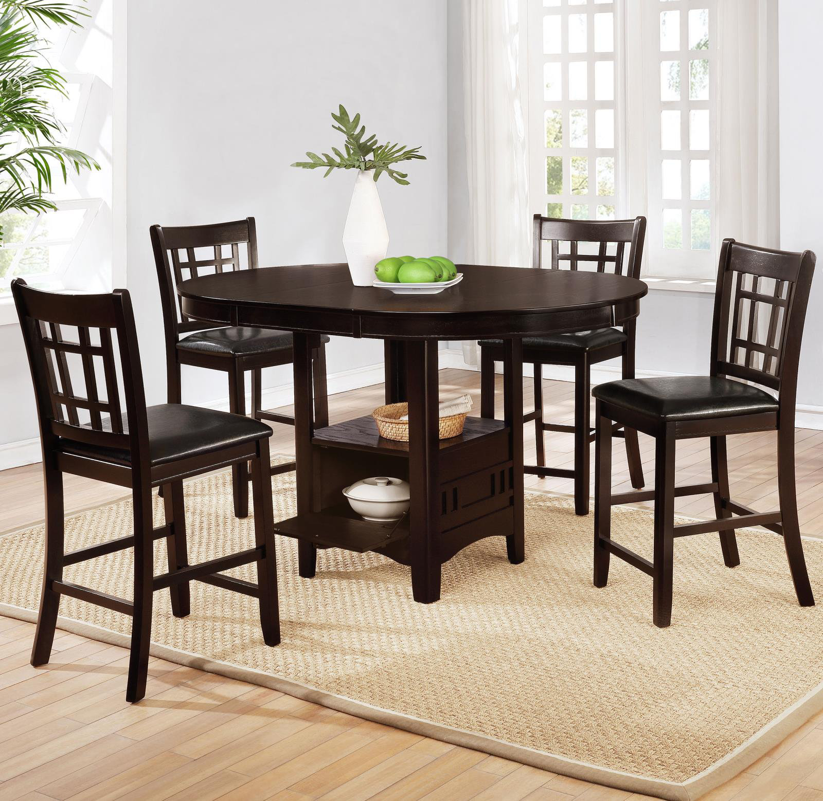 Lark Manor™ Lavon Espresso/Black 5-Piece Counter Height Dining Set ...