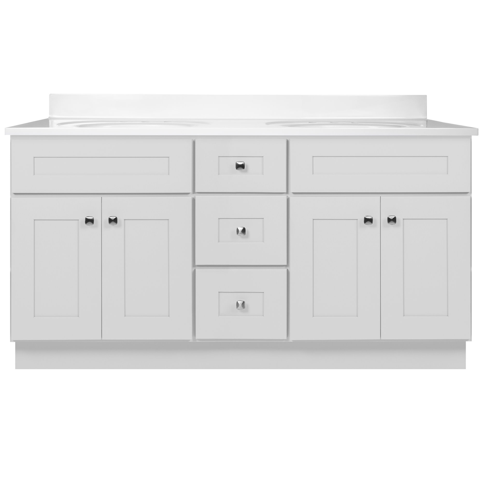 Design House Brookings 61 Inch Bathroom Vanity with Cultured Marble Top ...