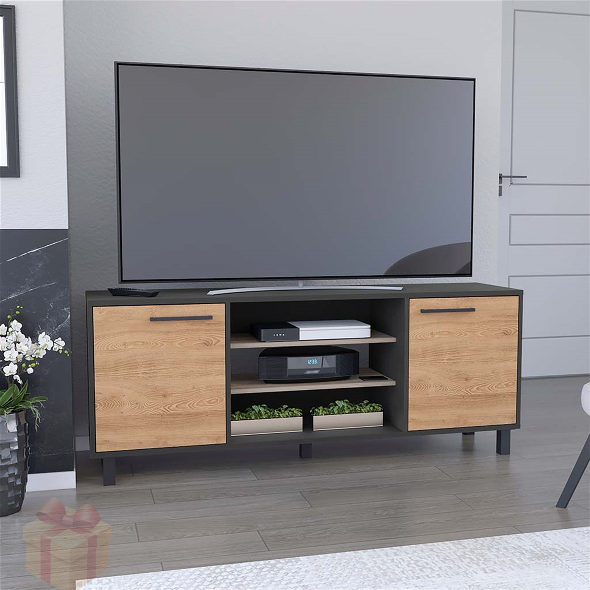 Latitude Run® Versatile TV Stand with Multiple Shelves for Enhanced ...