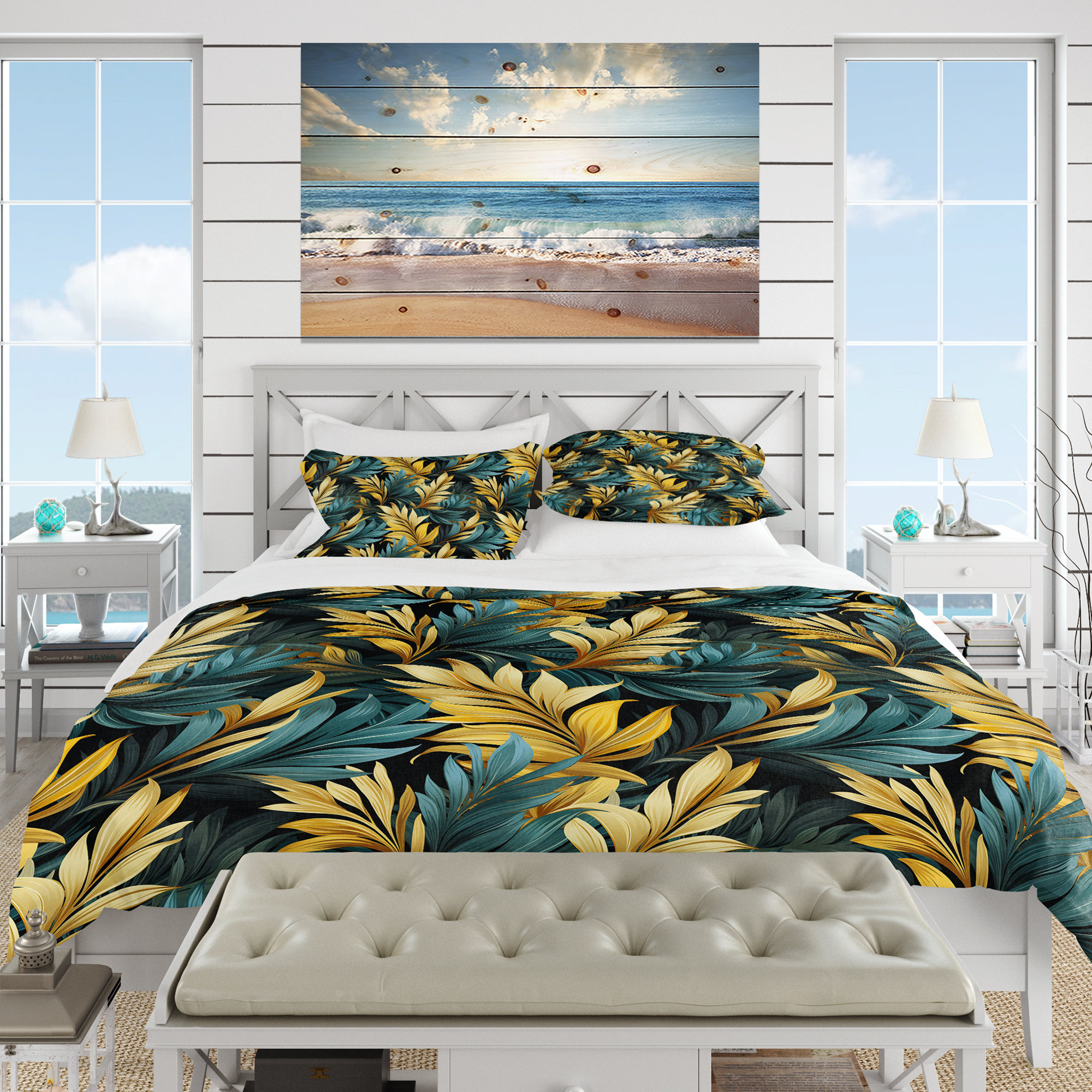 Design Art Palm Breeze Tropical Pattern II - Tropical Duvet Cover Set ...