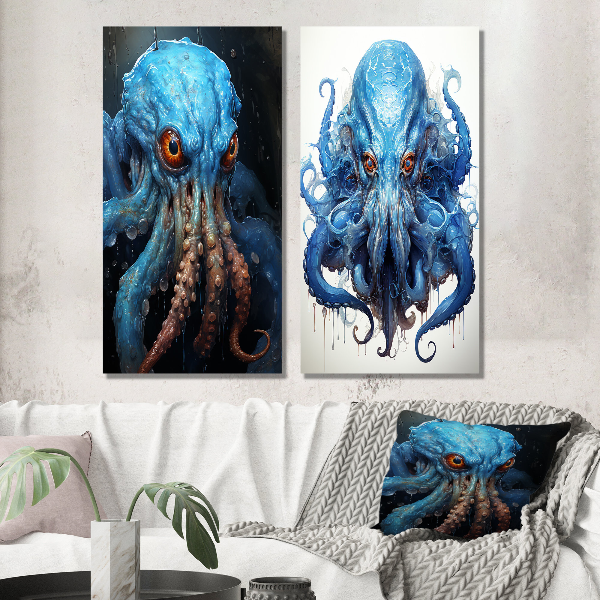 Beachcrest Home™ Azure Octopus Cephalopod - Octopus/Squid Metal Prints ...