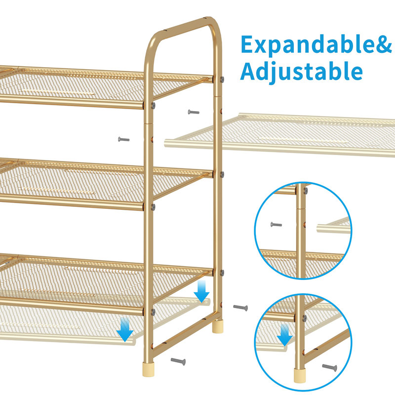 Everly Quinn Simple Trending 3-Tier Stackable Shoe Rack | Wayfair