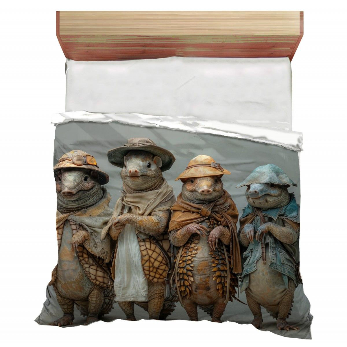 VisionDecor Armored Armadillos Bedding Artwork Duvet Cover Quirky ...