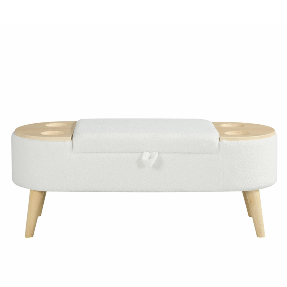 George Oliver Oval Storage bench fabric bench with large storage space ...