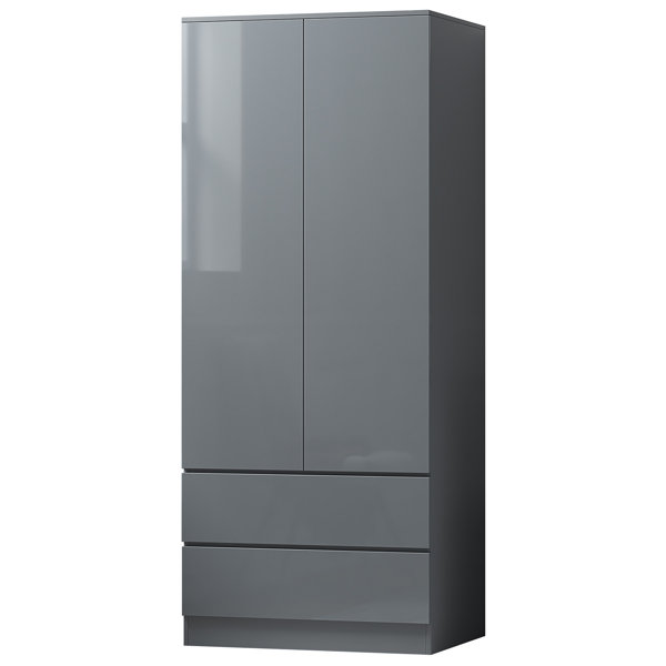 Hashtag Home Warren 2 Door 2 Drawer Combi Wardrobe - Modern No-Handle ...