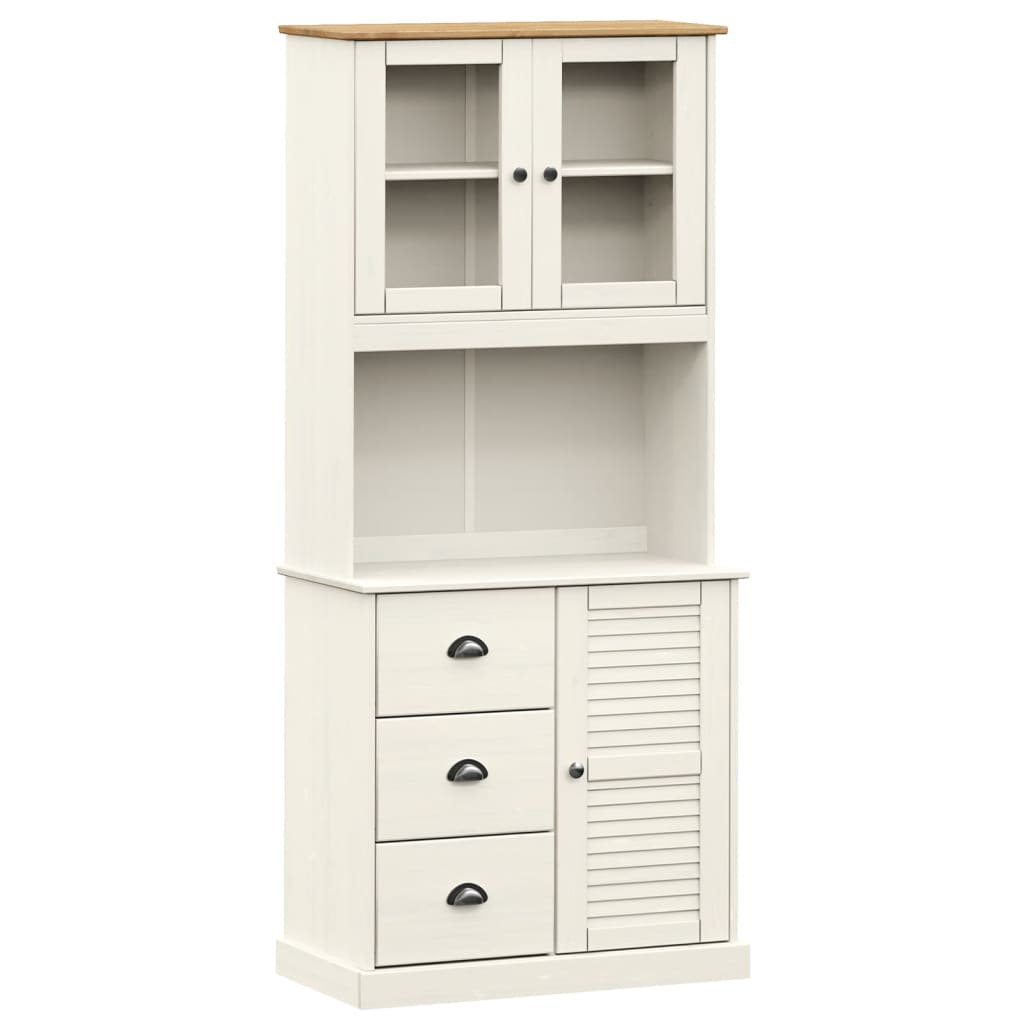Alpen Home Revis 78 Cm Wide 3 Drawer Pine Solid Wood Highboard ...