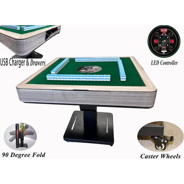 USA MJ Table Light Brown Automatic Mahjong Table. Pedestal Folding ...