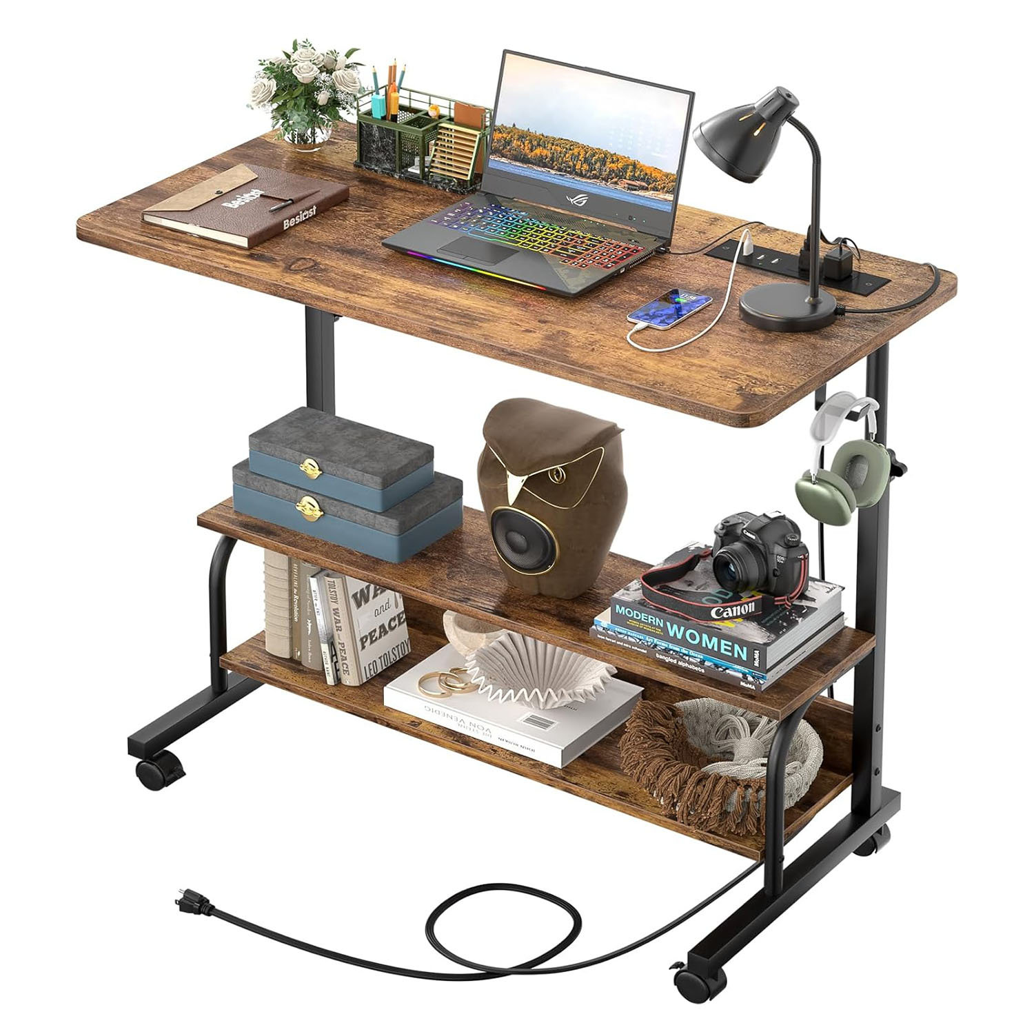 17 Stories Height Adjustable Standing Desk With Power Outlets - Manual ...